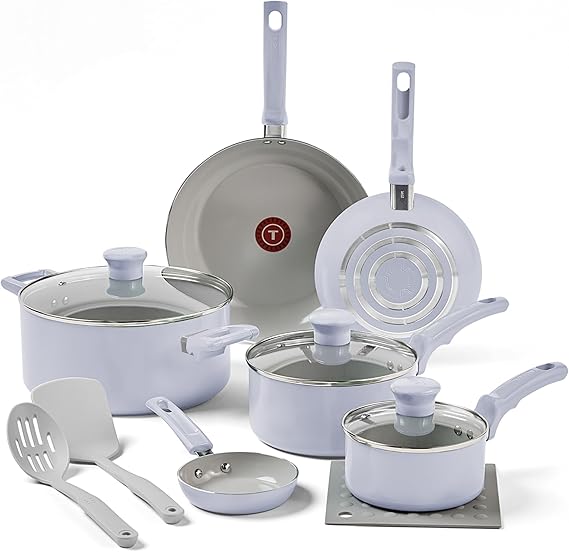 Amazon.com: T-Fal Refresh Ceramic Nonstick Cookware Set, 12-Piece ...