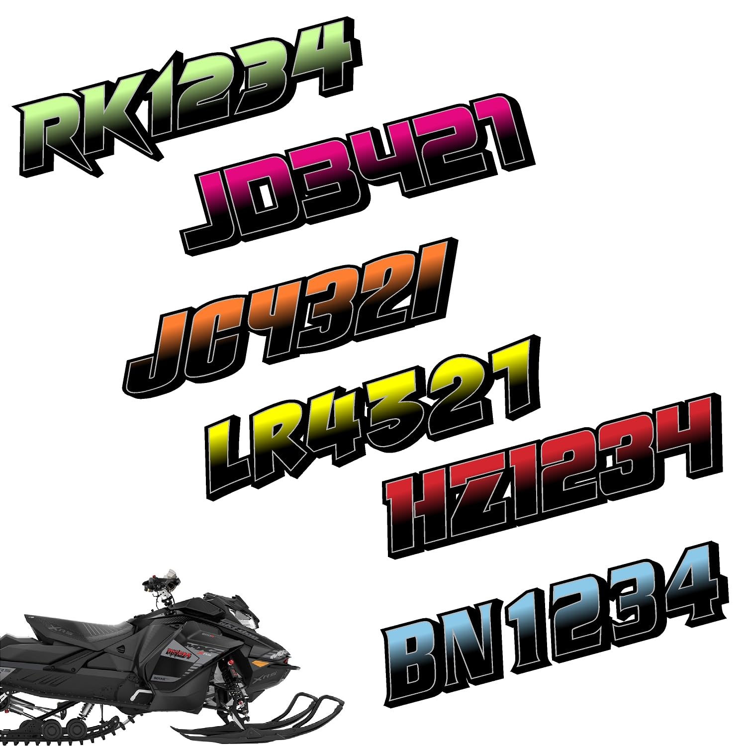 Amazon.com - Snowmobile Registration Numbers / 2 Pack/Custom State ...