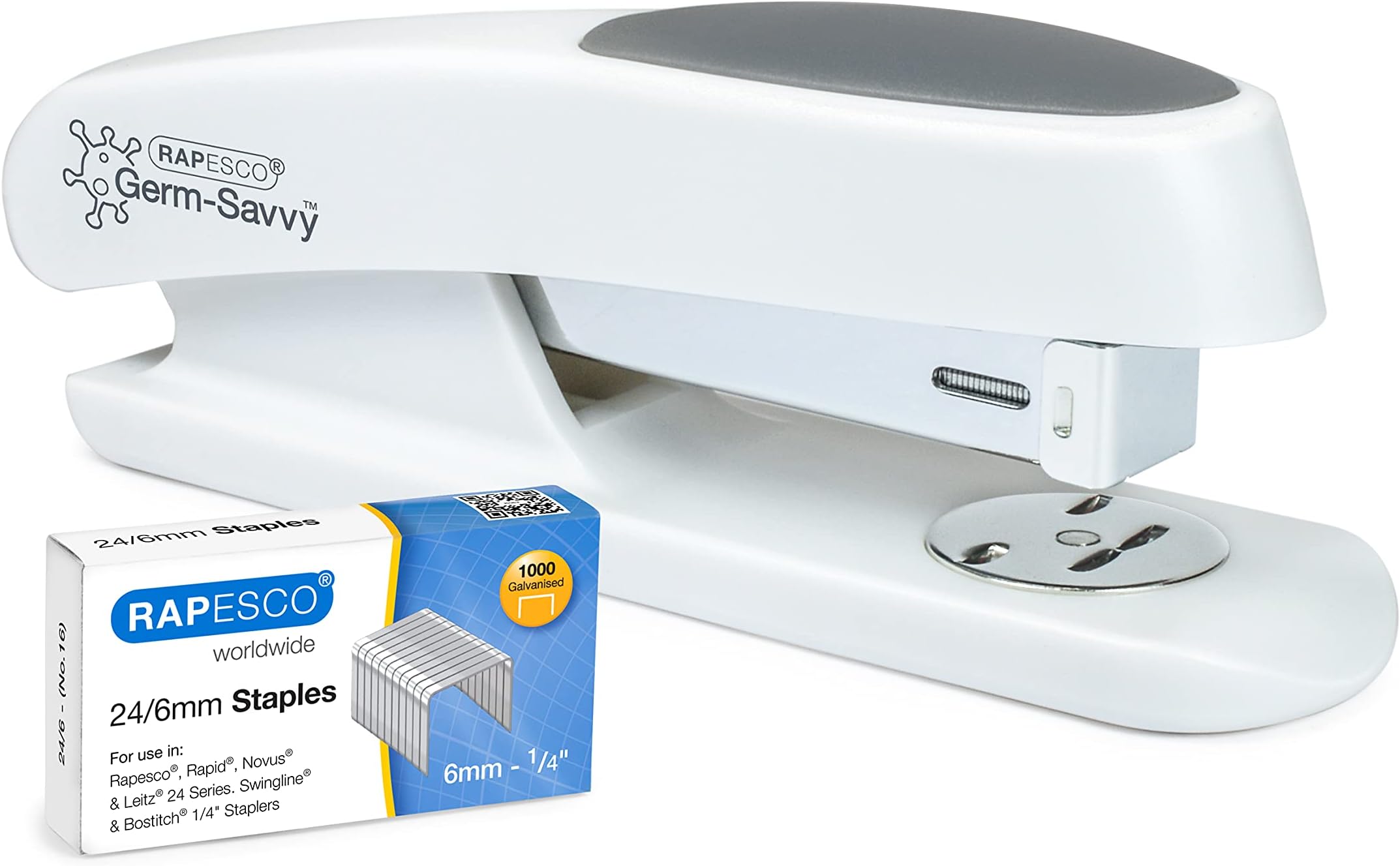 Rapesco 1483 ECO Sting Ray Stapler and 1000 x 24/6 mm Staples, 20 Sheet ...