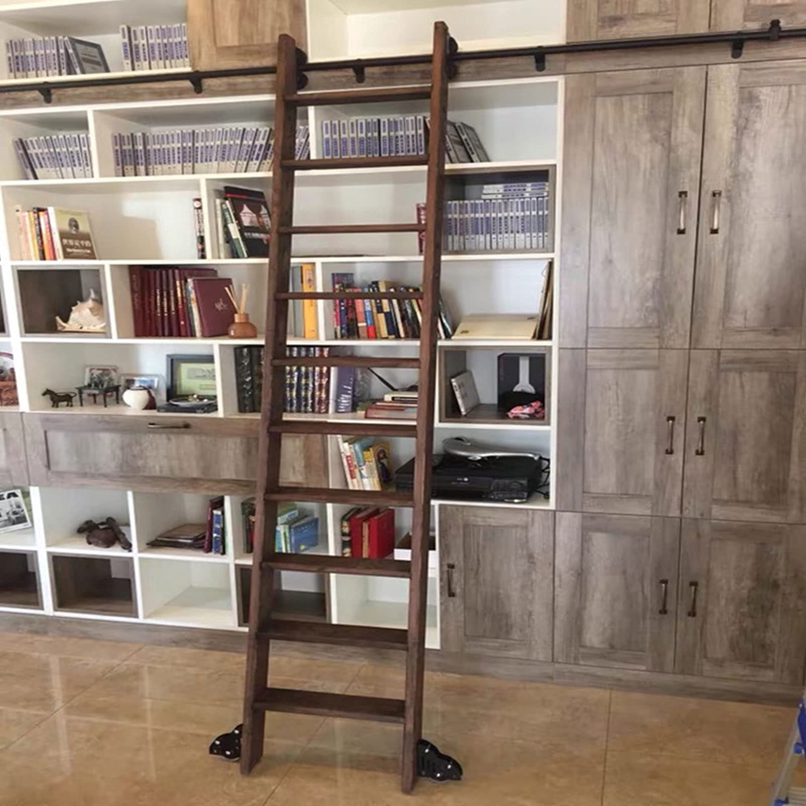 Buy Rolling Ladder Hardware Library 3.3ft-20ft Sliding Ladder Library ...