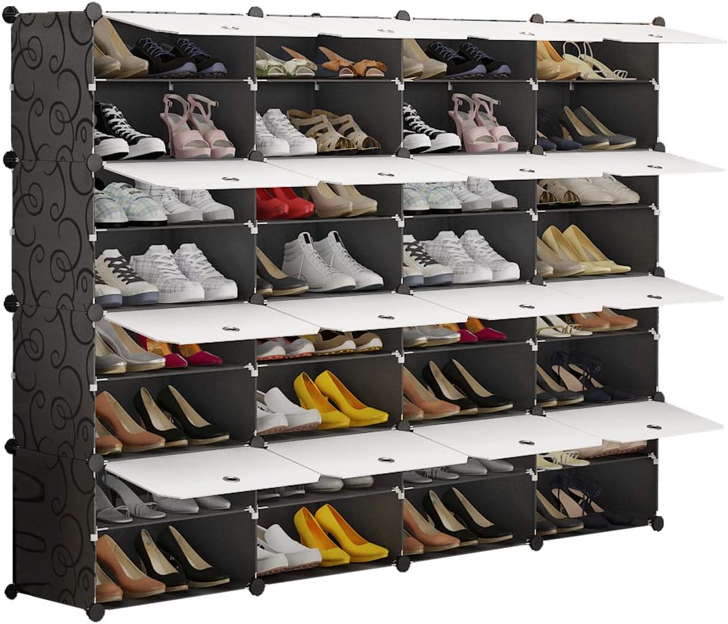 Amazon.com: KOUSI Portable Shoe Rack Organizer 64 Pair Tower Shelf ...