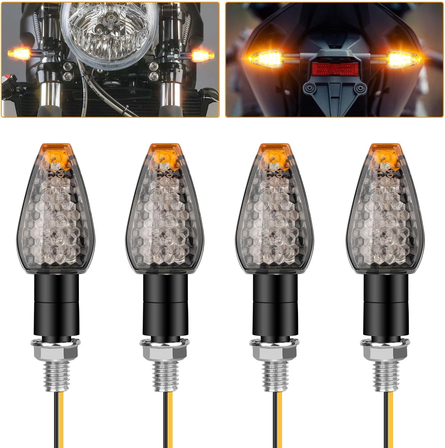 Amazon.com: Linkstyle 4PCS LED Motorcycle Turn Signals, 12V Motorcycle ...