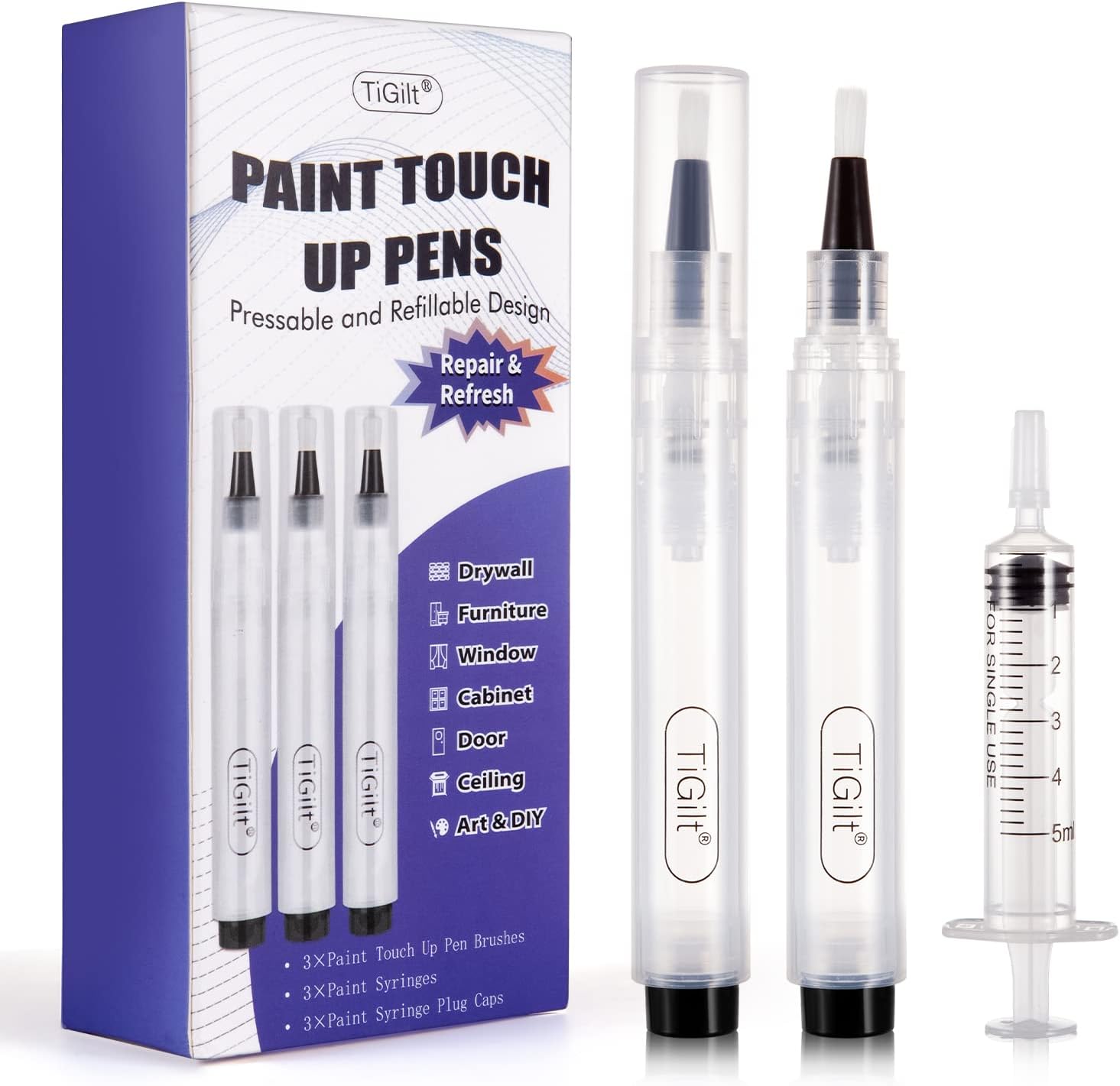 Amazon.com: TRUGFONE Touch Up Paint Pen 6 Pack Pens Fillable Paint ...