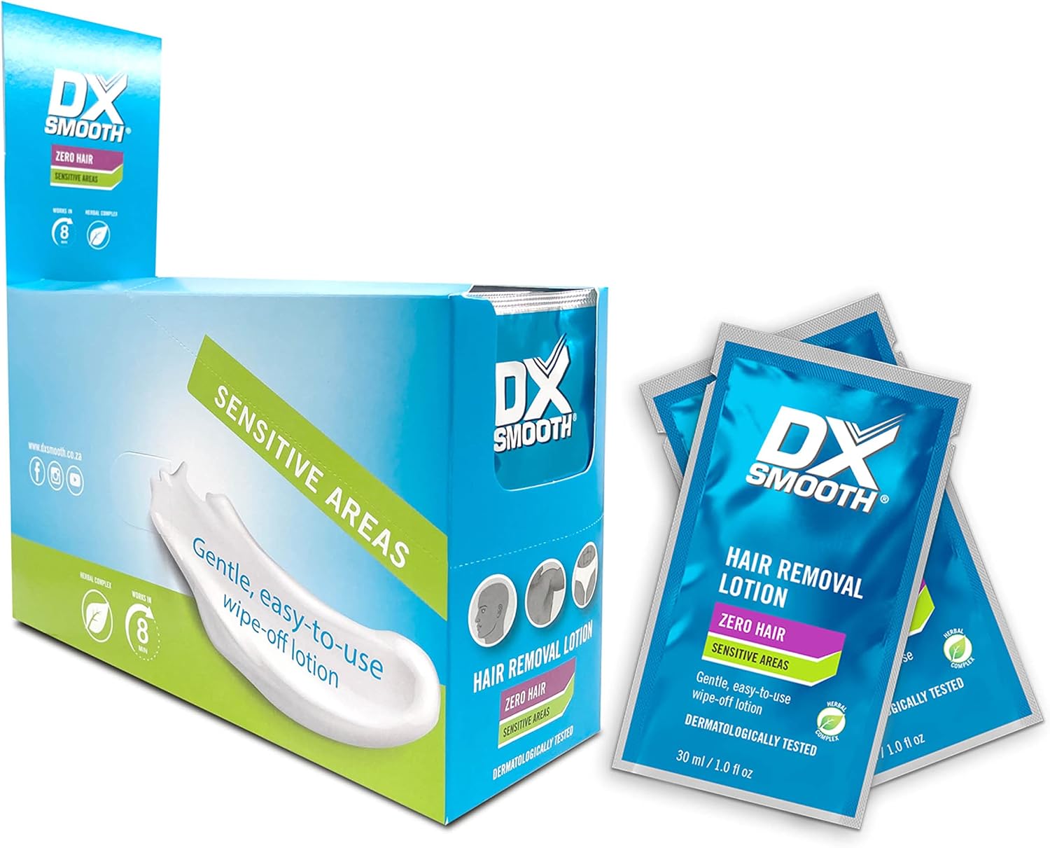 DX Smooth Zero Hair Sensitive Hair Removal Lotion Sachets – For Men ...