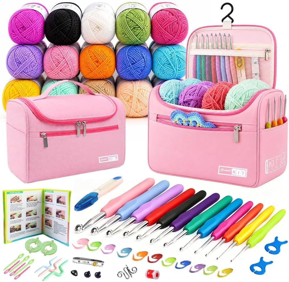 Amazon.com: Yarniss Crochet Kits for Beginners,All in One Crochet Kits ...