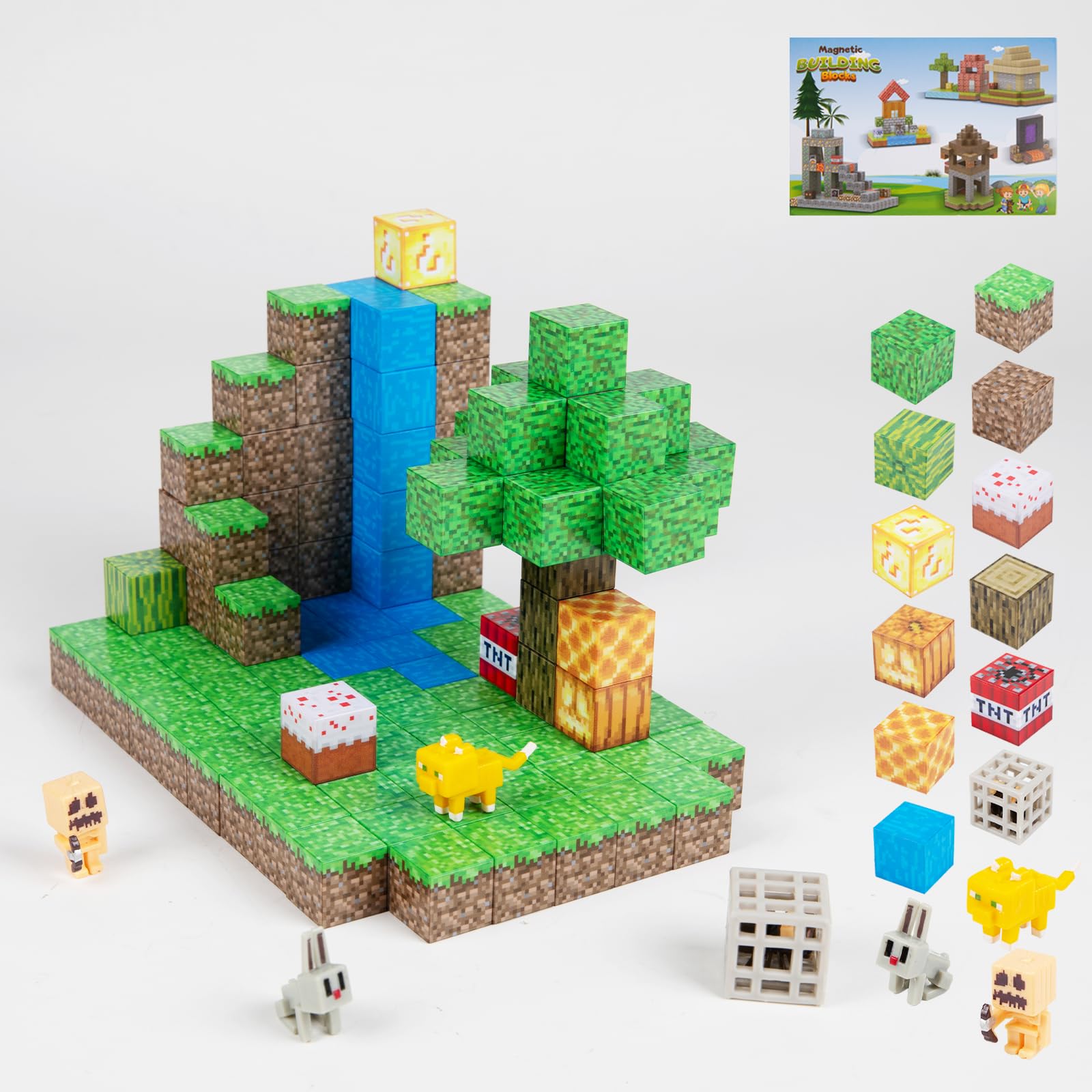 Ozzy World 128-Piece Premium Magnetic Building Blocks - Waterfall ...