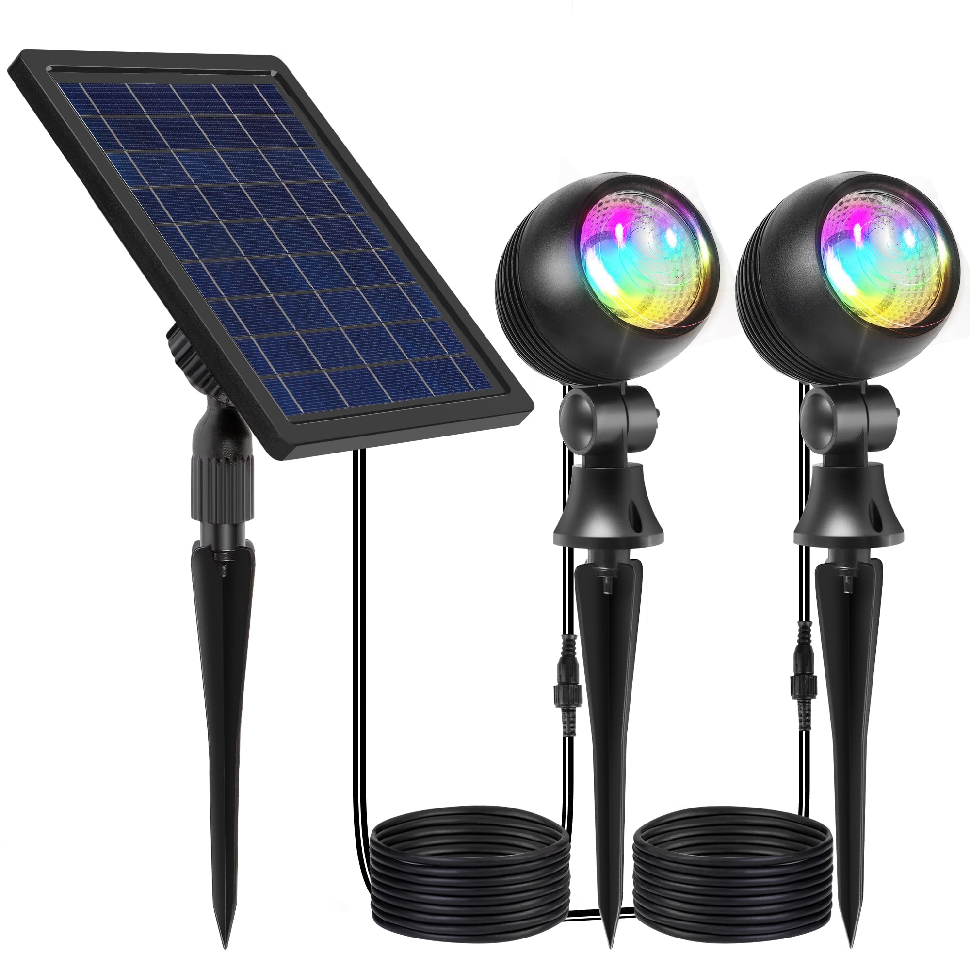 SUNLONG Solar Spot Lights Outdoor Waterproof Solar Spotlights 2X 10Ft ...
