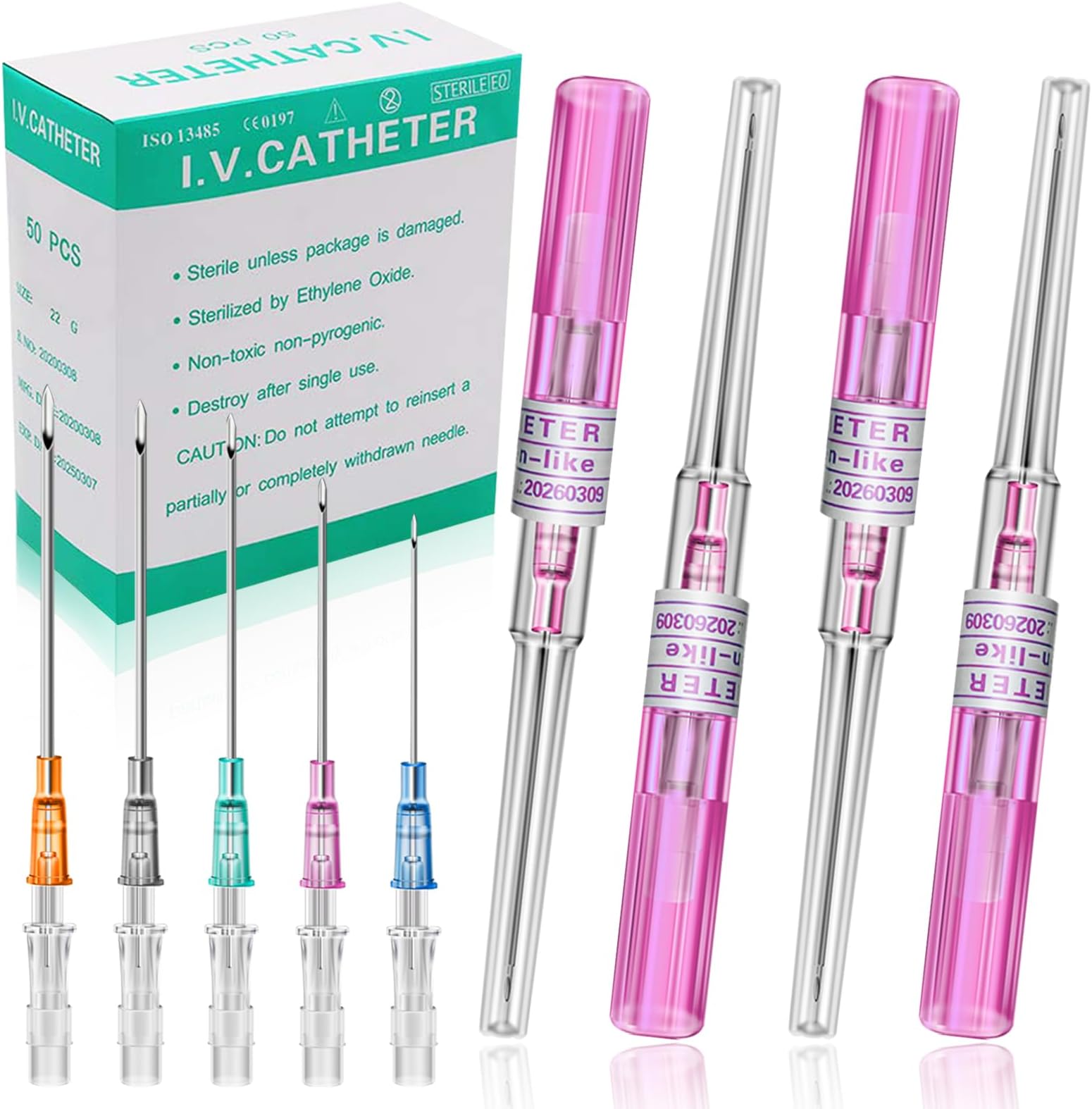 Amazon.com: Rayyl 20G Catheter Piercing Needles - 50Pcs Piercing ...