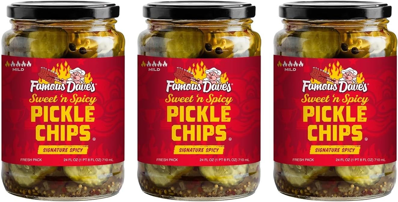 Amazon.com : Famous Dave's - 2 pck, Devil's Spit Pickle Chips (48 oz ...