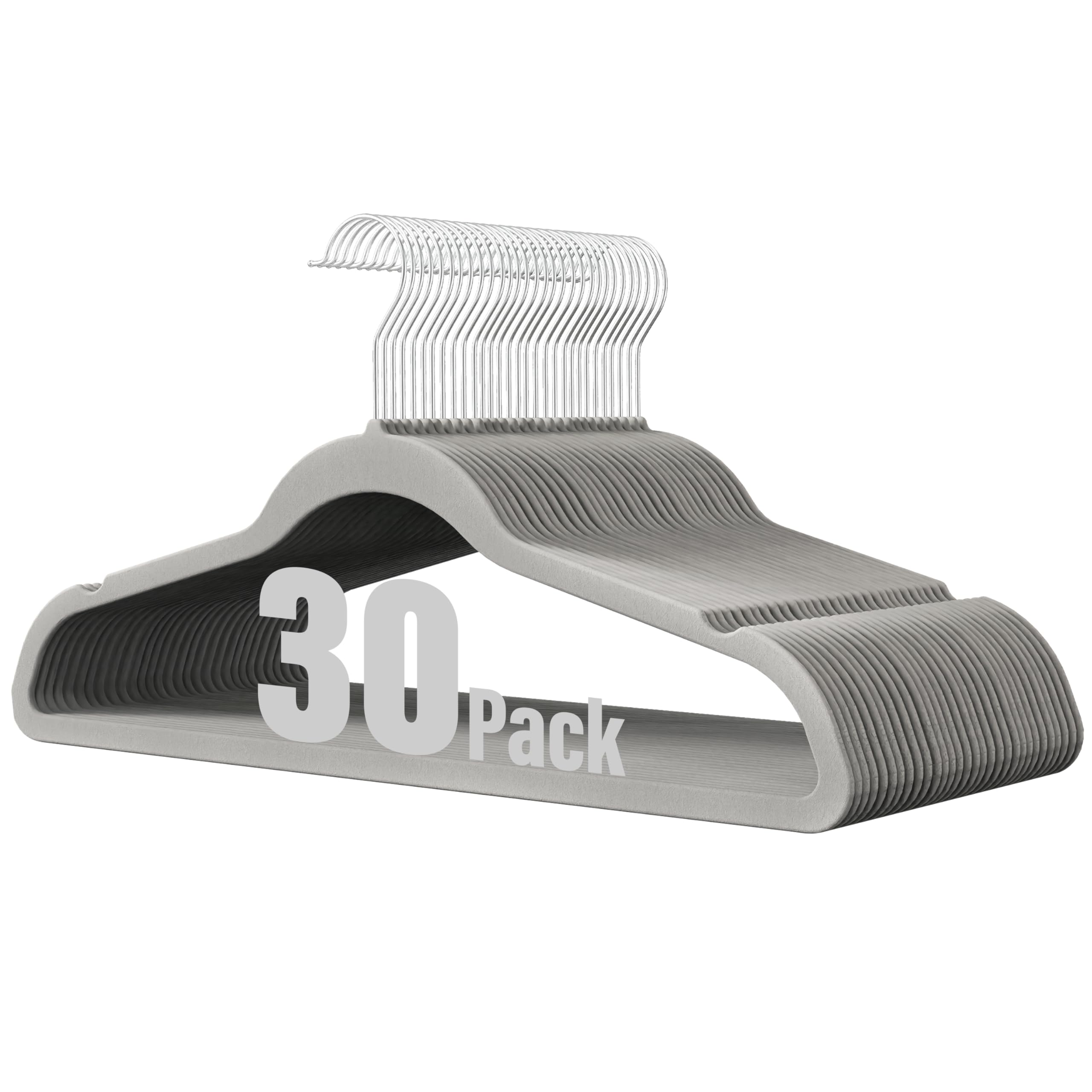 Snapklik.com : HealSmart 30 Pack Heavy Duty Velvet Hangers, Non-Slip ...