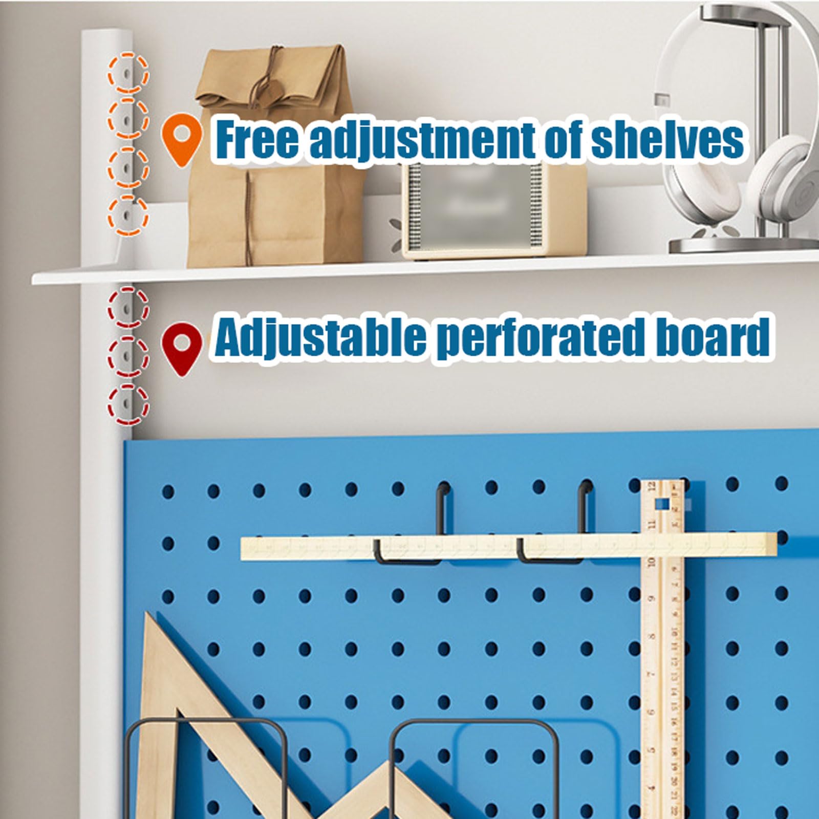Adjustable Clamp Desk Shelf 2 Tier Clamp On Desk Shelf With Adjustable