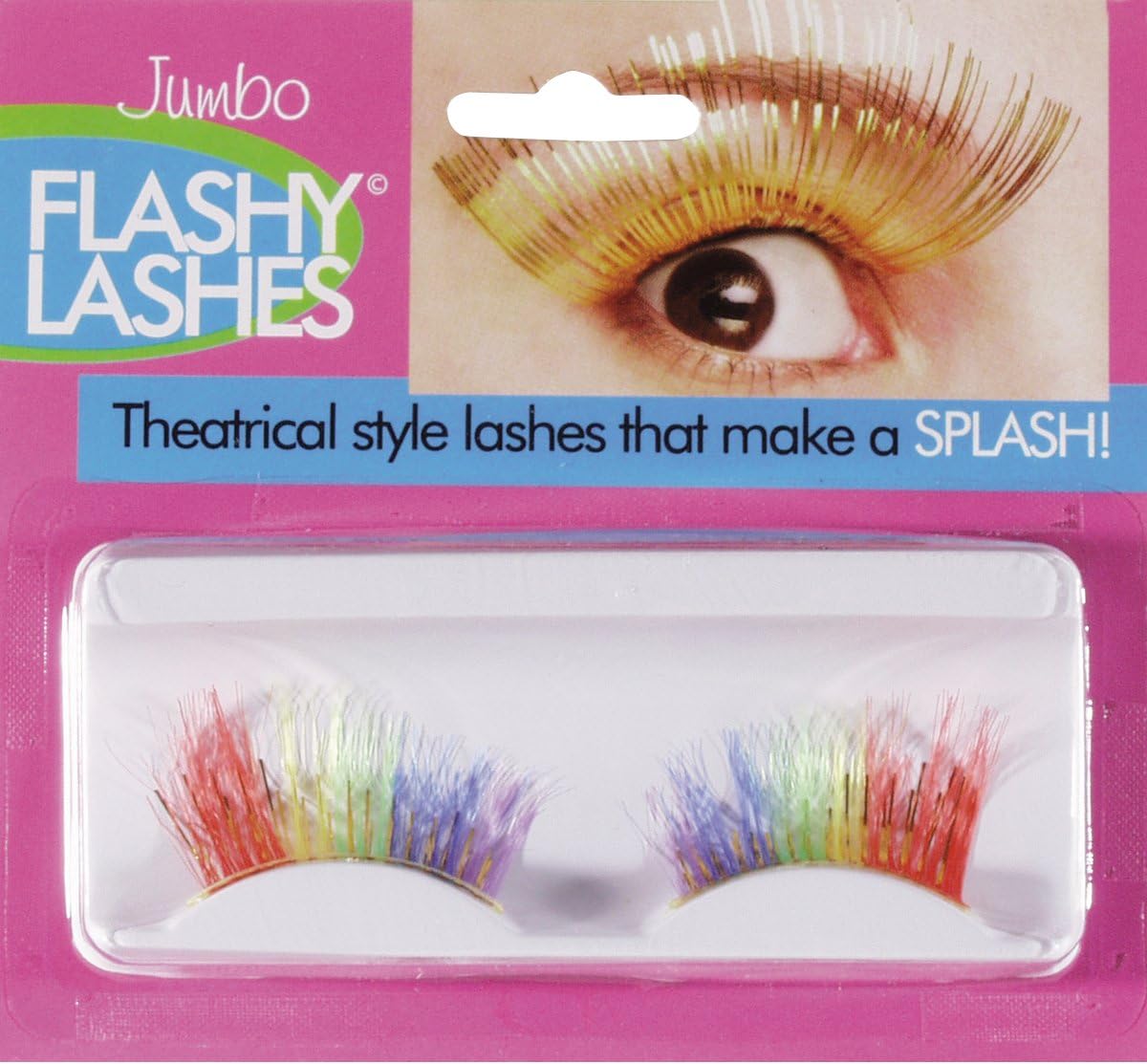 Amazon.com: Loftus Women Flashy Lashes Costume Jumbo Eyelashes, Rainbow ...
