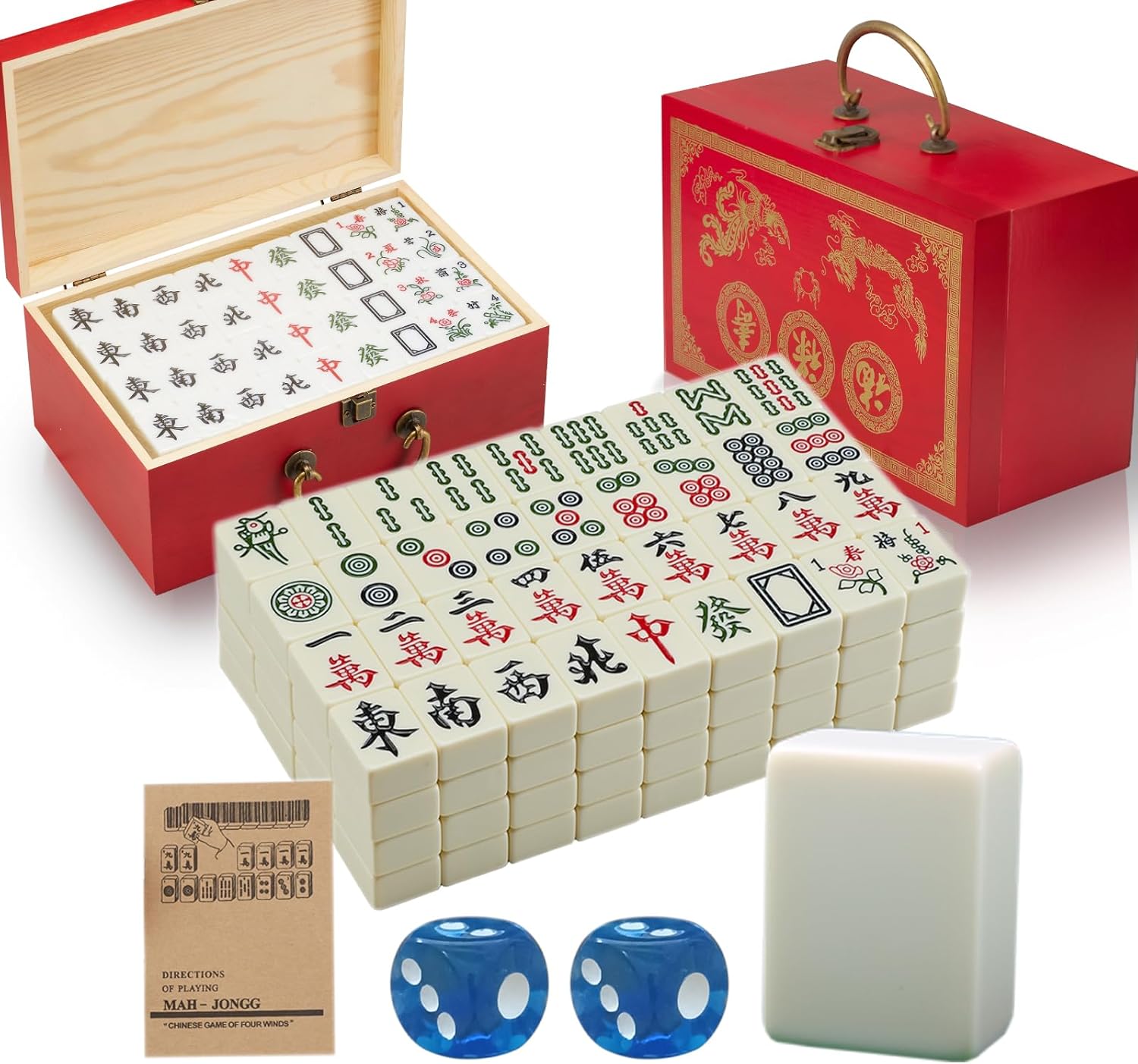 Amazon.com: Mahjong Large 1.6 inch Mahjong Tiles 144 Tiles Chinese ...