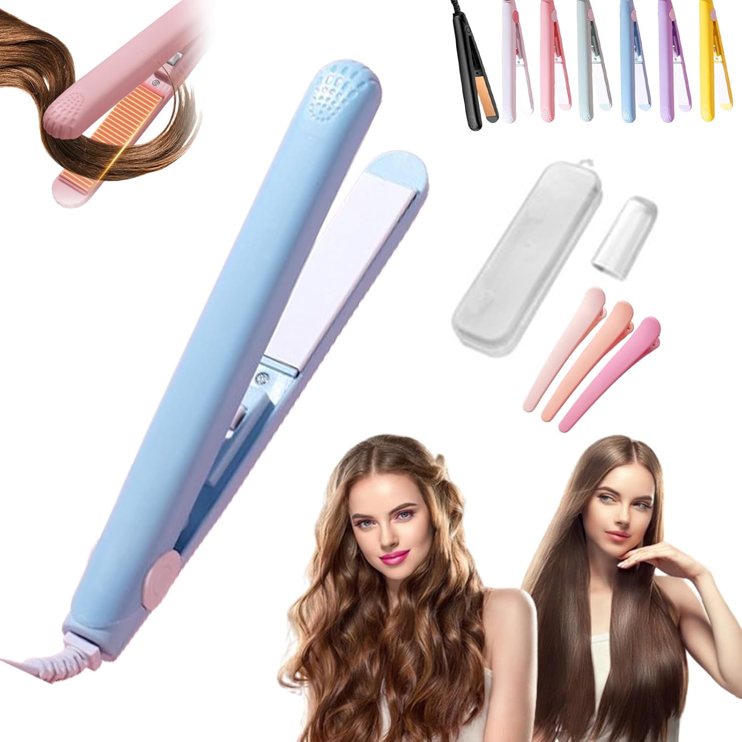 Amazon.com : Portrayi Mini Dual-Purpose Curling Iron, Mini Curling Iron ...