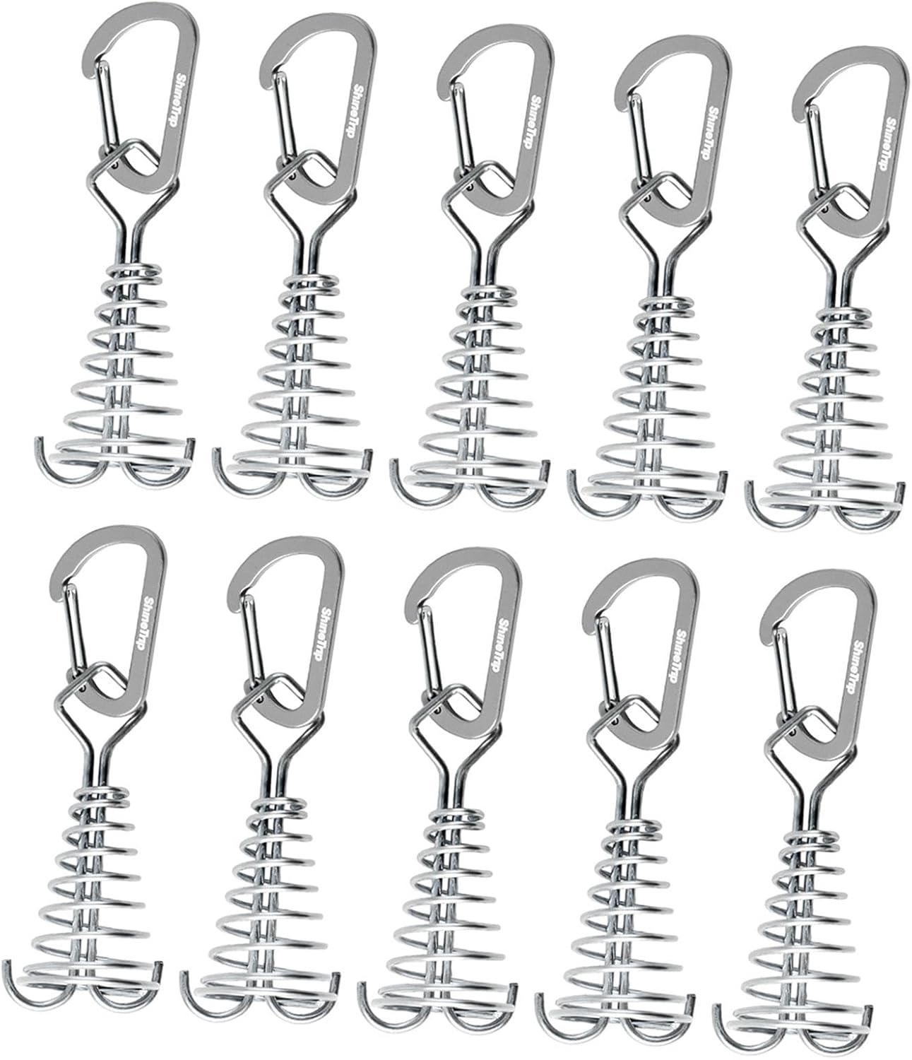 Amazon.com : 10x Deck Anchor Pegs with Carabiners, Windproof Tent Rope ...