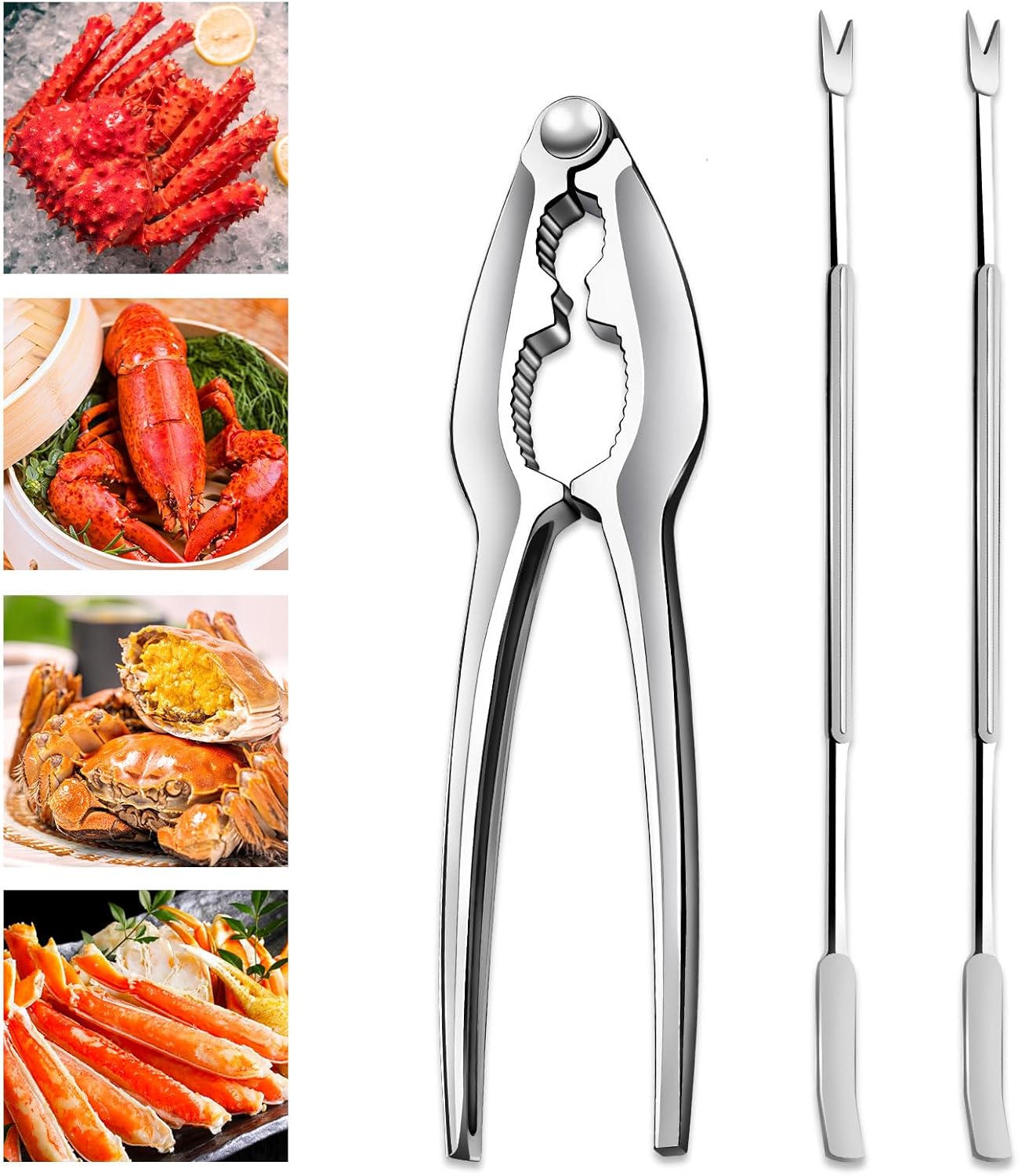 Amazon.com: 3 PCS Lobster Crackers and Picks Set, Stainless Steel Crab ...