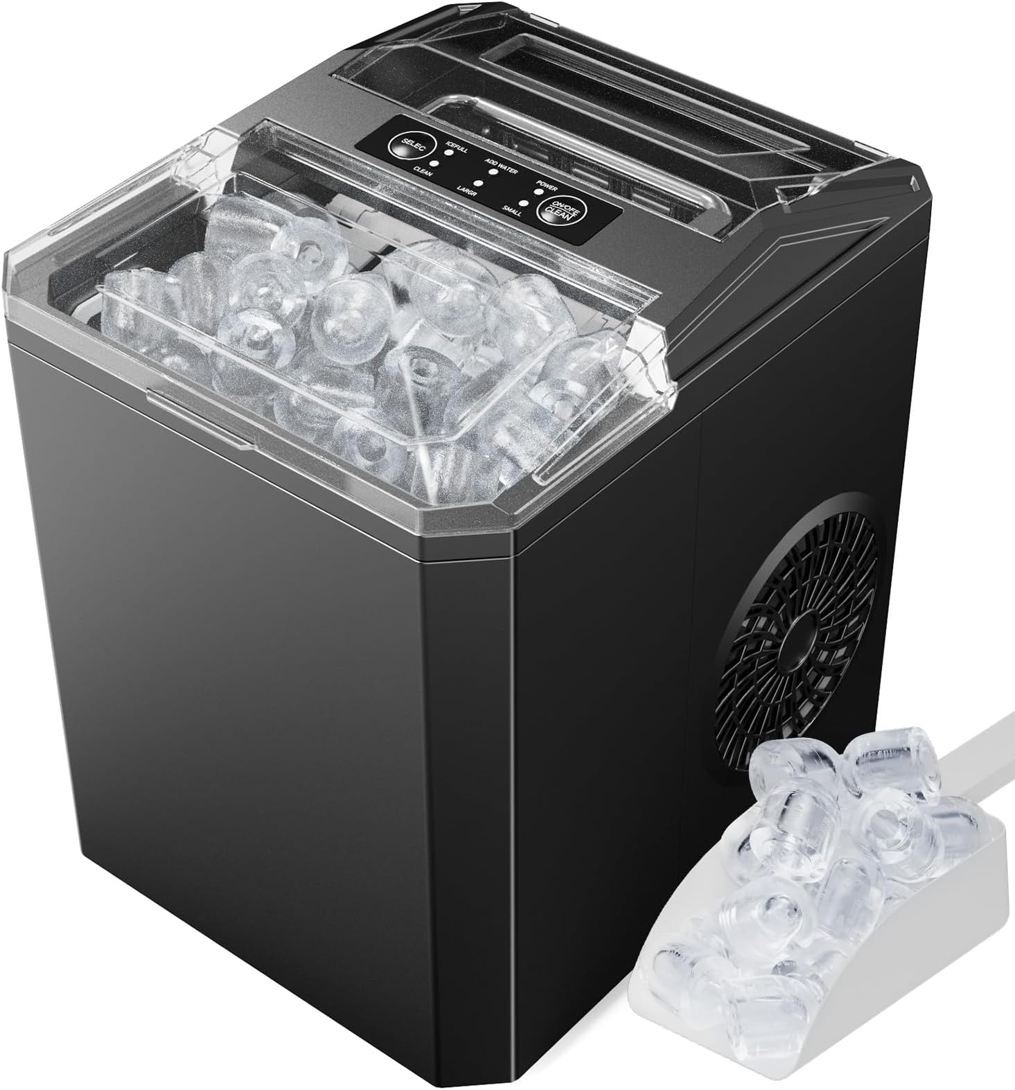 Amazon.com: Sweetcrispy Countertop Ice Maker - 9 Cubes in 6 Mins, 26lbs ...