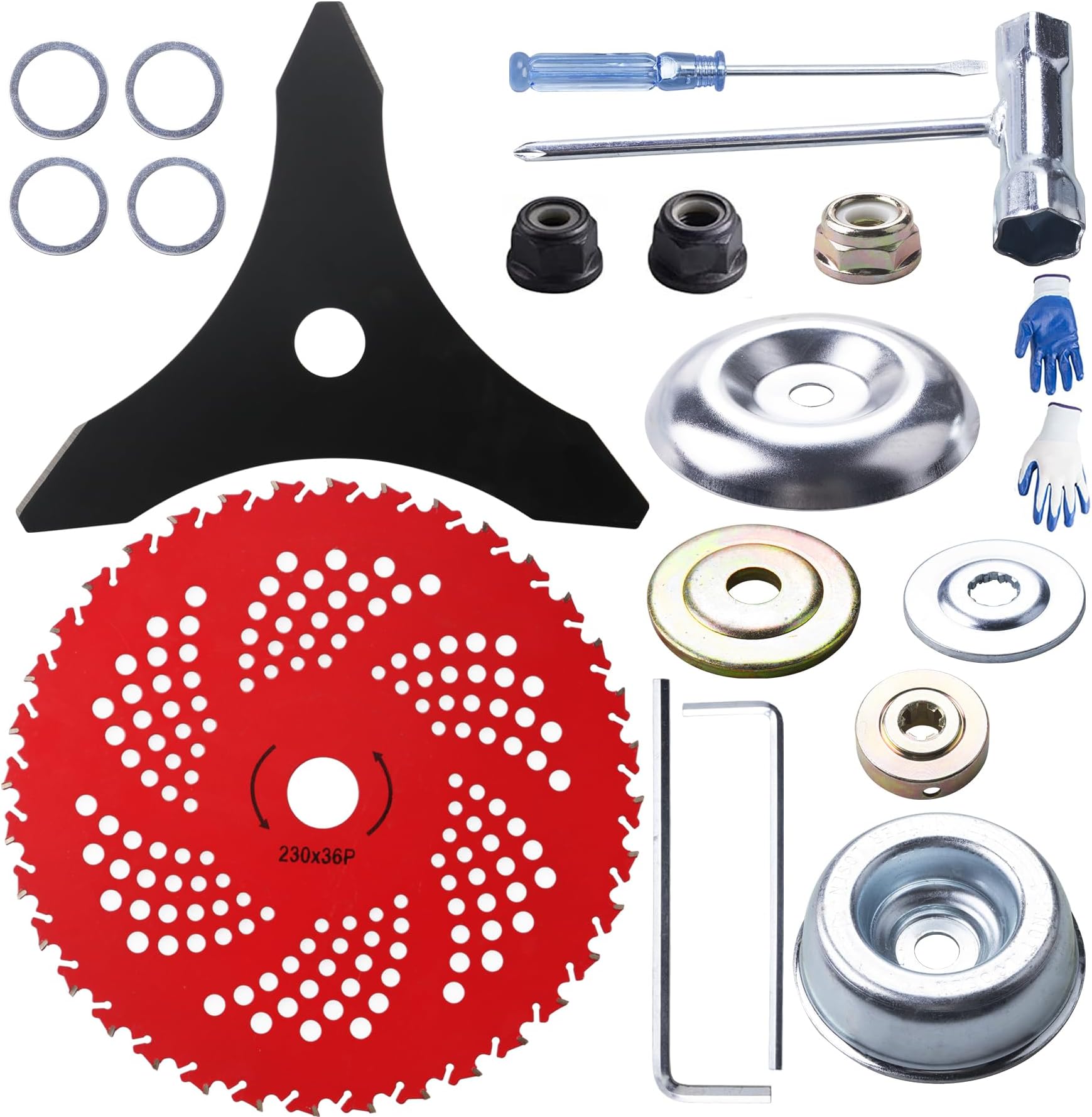 Amazon.com: 9" x36 Teeth Carbide Tipped Blades & Steel Trimmer Head 6 ...