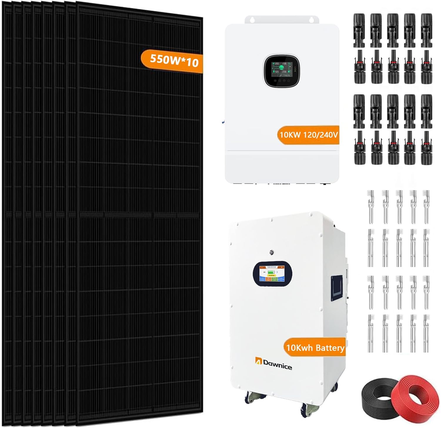 Amazon.com : Dawnice 5500W Off Grid Solar Power System Complete Kit ...