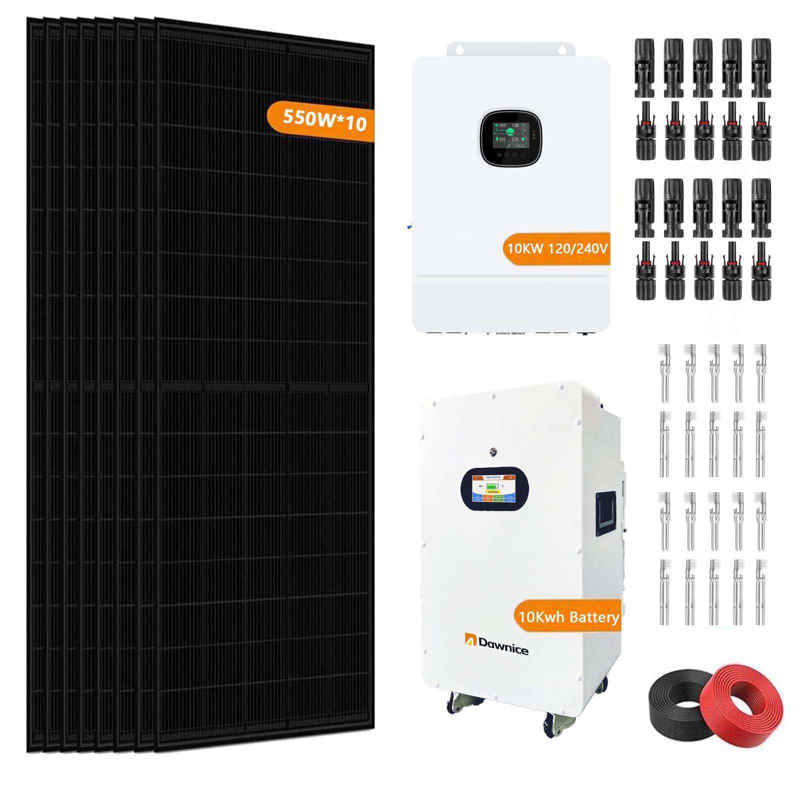 Amazon.com : Dawnice 5500W Off Grid Solar Power System Complete Kit ...