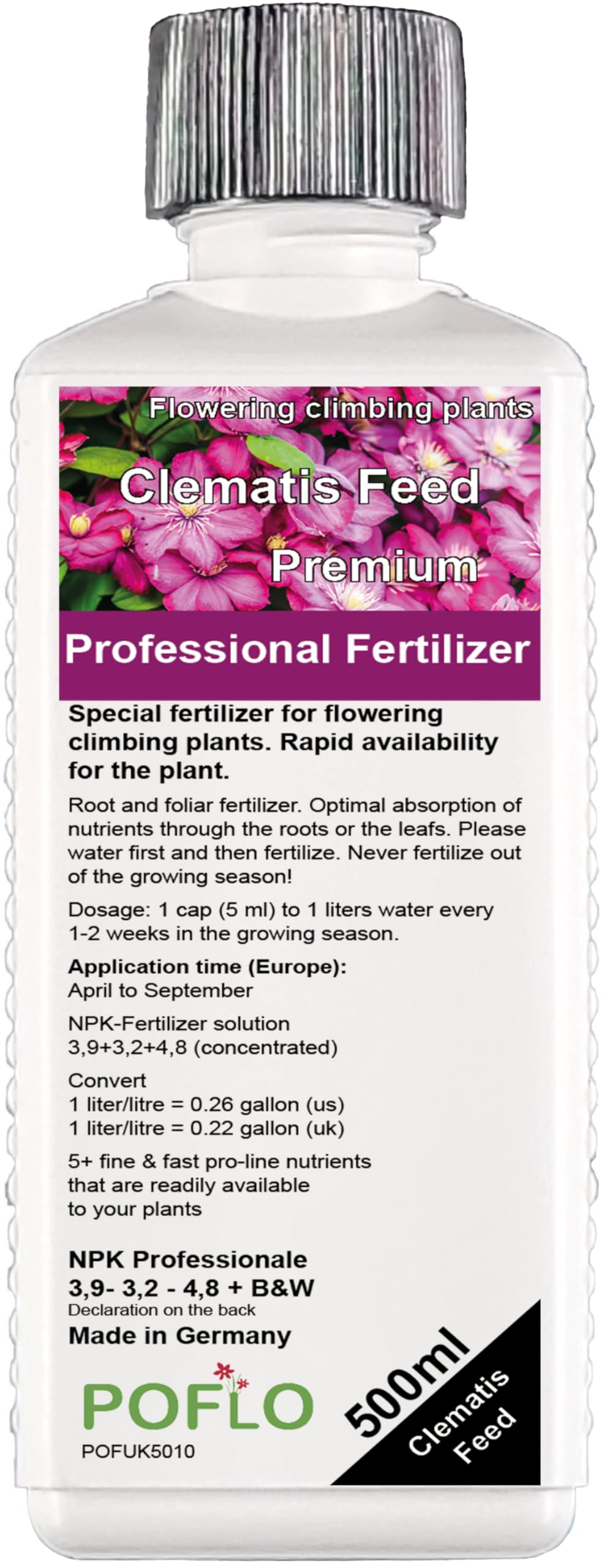 POFLO Special NPK liquid fertilizer for clematis and flowering climbing ...