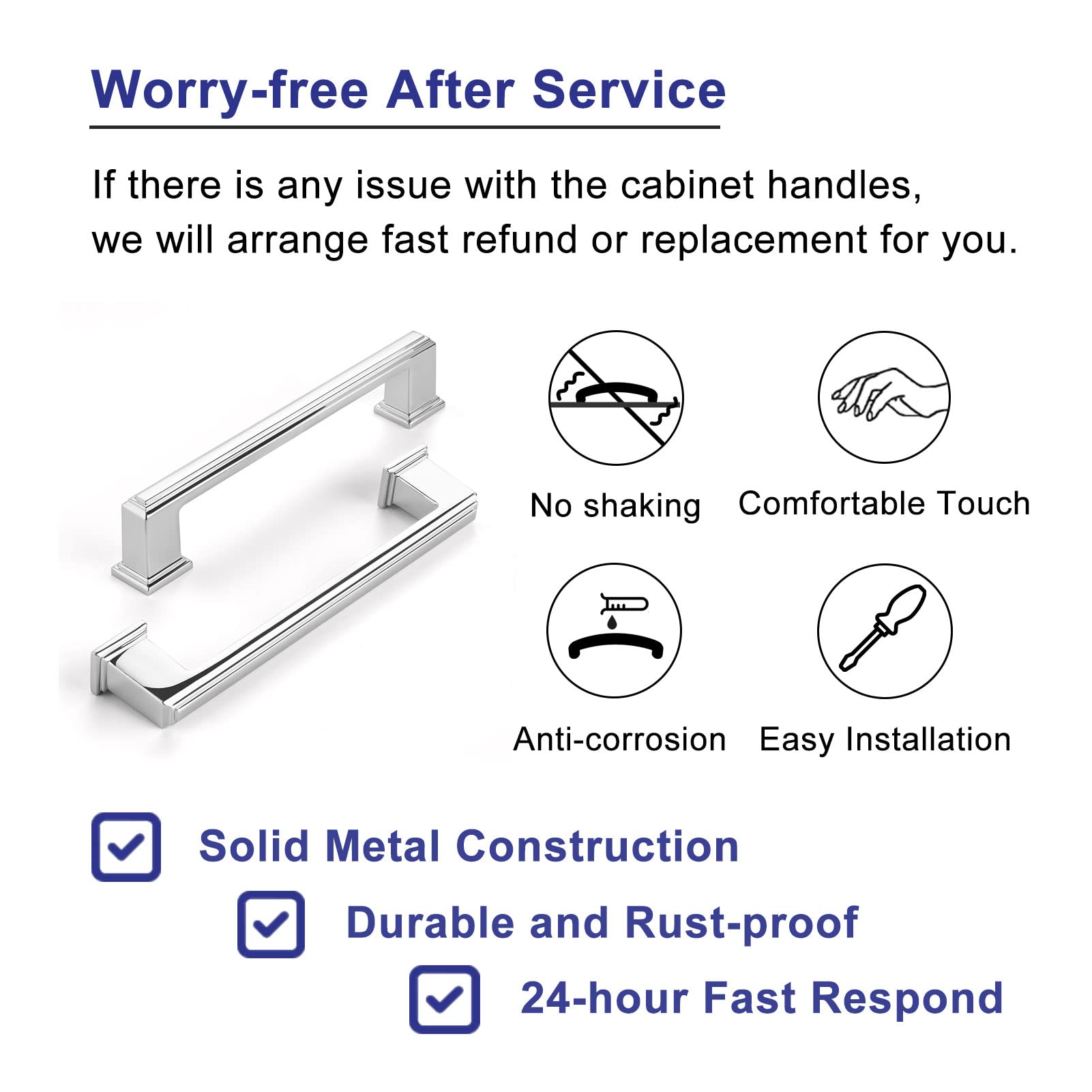 ASKANO 5 Inch Hole Centers, Polished Chrome Stepped Kitchen Cabinet Pull Handle ZP2206 | Pack of ...