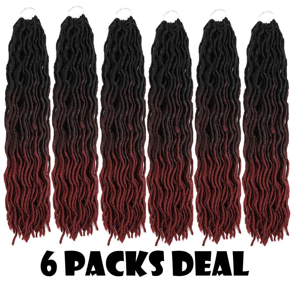 Buy Gypsy Locs Crochet Hair 18inch Wavy Faux Locs Crochet Hair 6packs ...