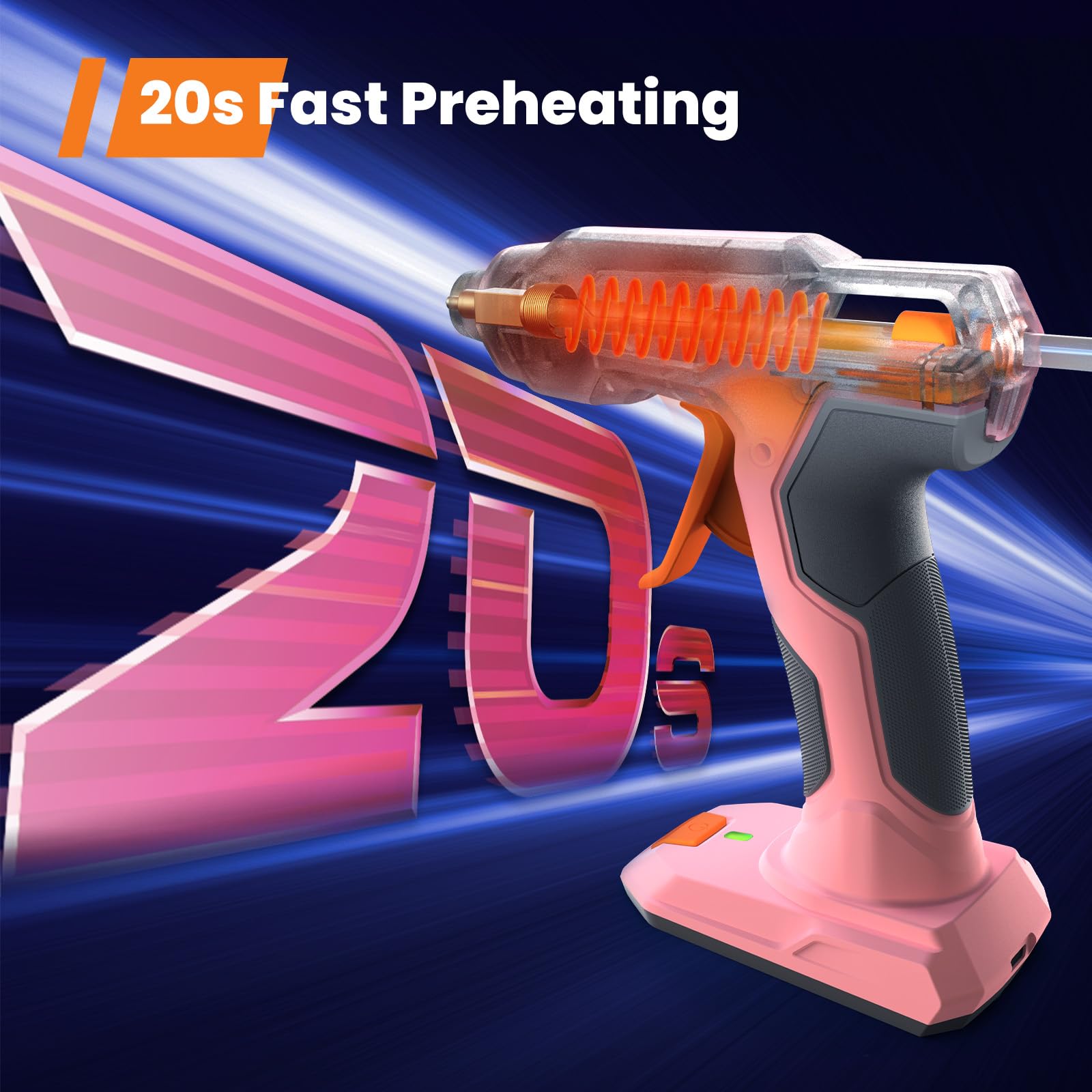 Snapklik.com : 2024 New Model Cordless Glue Gun, GoGonova 20s Fast ...