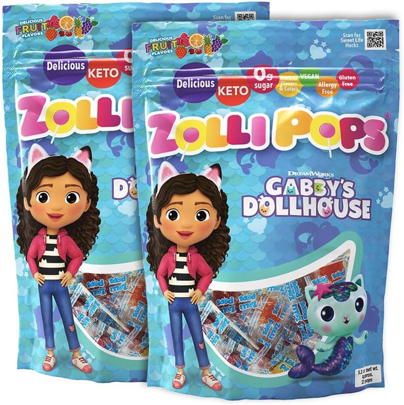 Amazon.com : Zollipops Clean Teeth Lollipops Gabby's Dollhouse, Anti ...