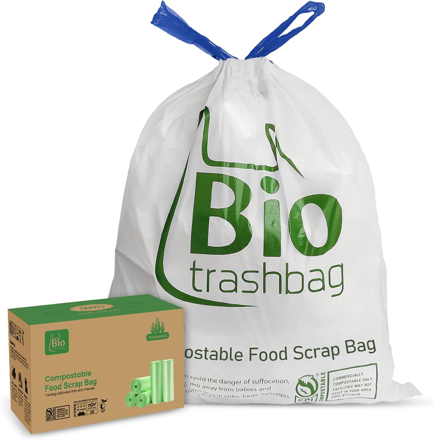 Amazon.com: 13 Gallon Compostable Trash Bags, 50 Count Biodegradable ...