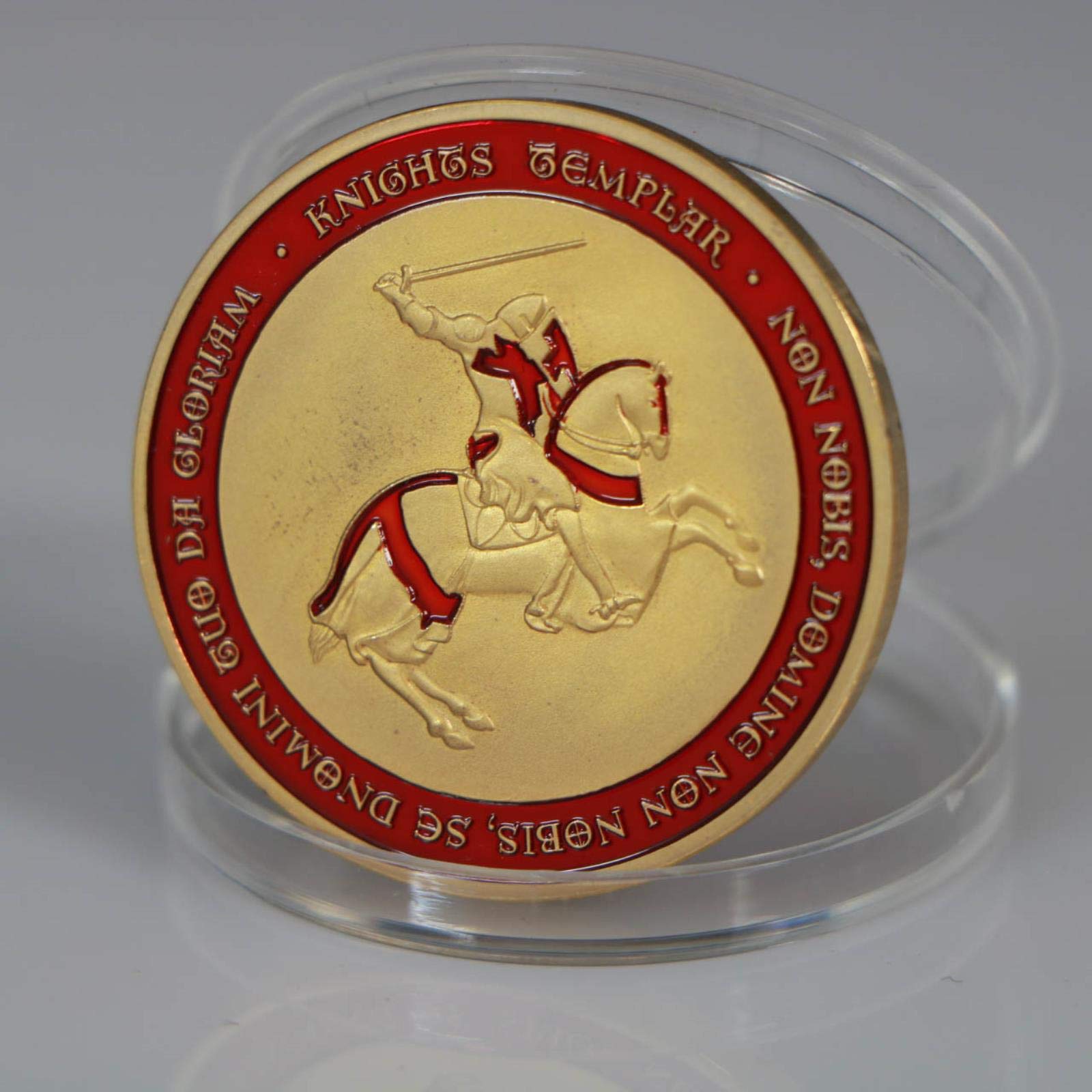 Buy SSXR 2PCS Knight Templar Souvenir Gold Plated Coin Non Nobis,Domine ...