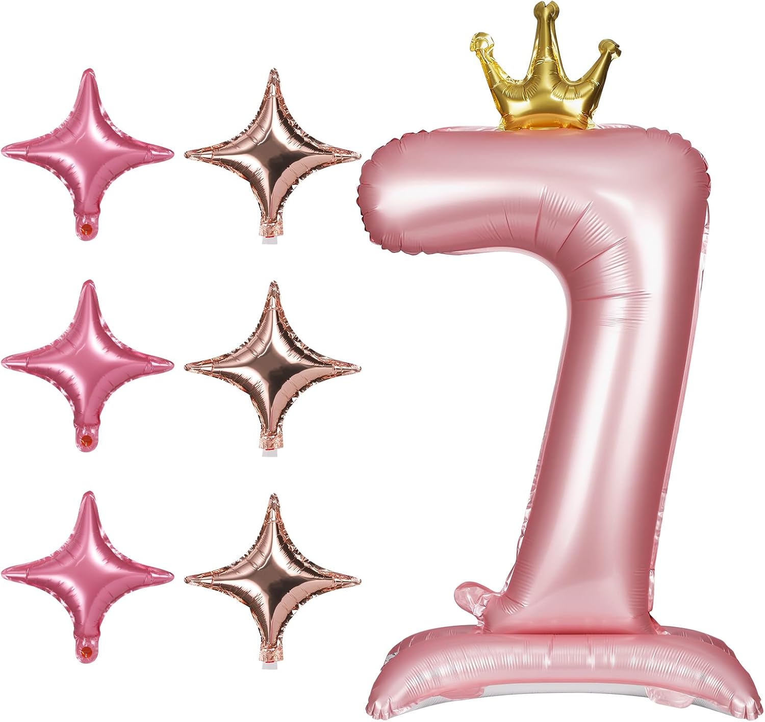 Amazon.com: lasuroa 42in Number Balloons 0-9 with Crown & Base, Helium ...