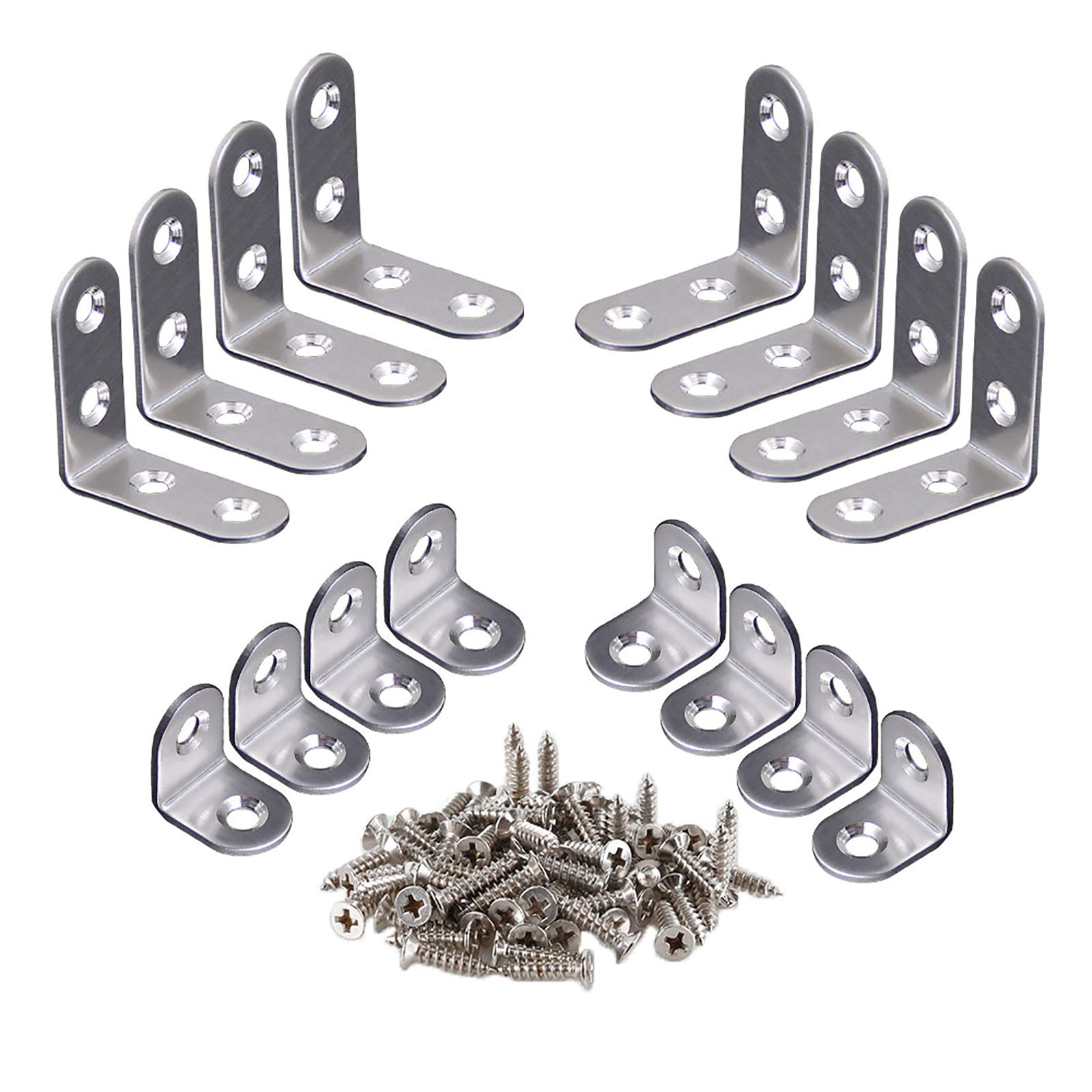 Buy Teenitor 16 Pcs Corner Bracket - 8 Pack 40x40mm + 8 Pack 20x20mm 90 ...