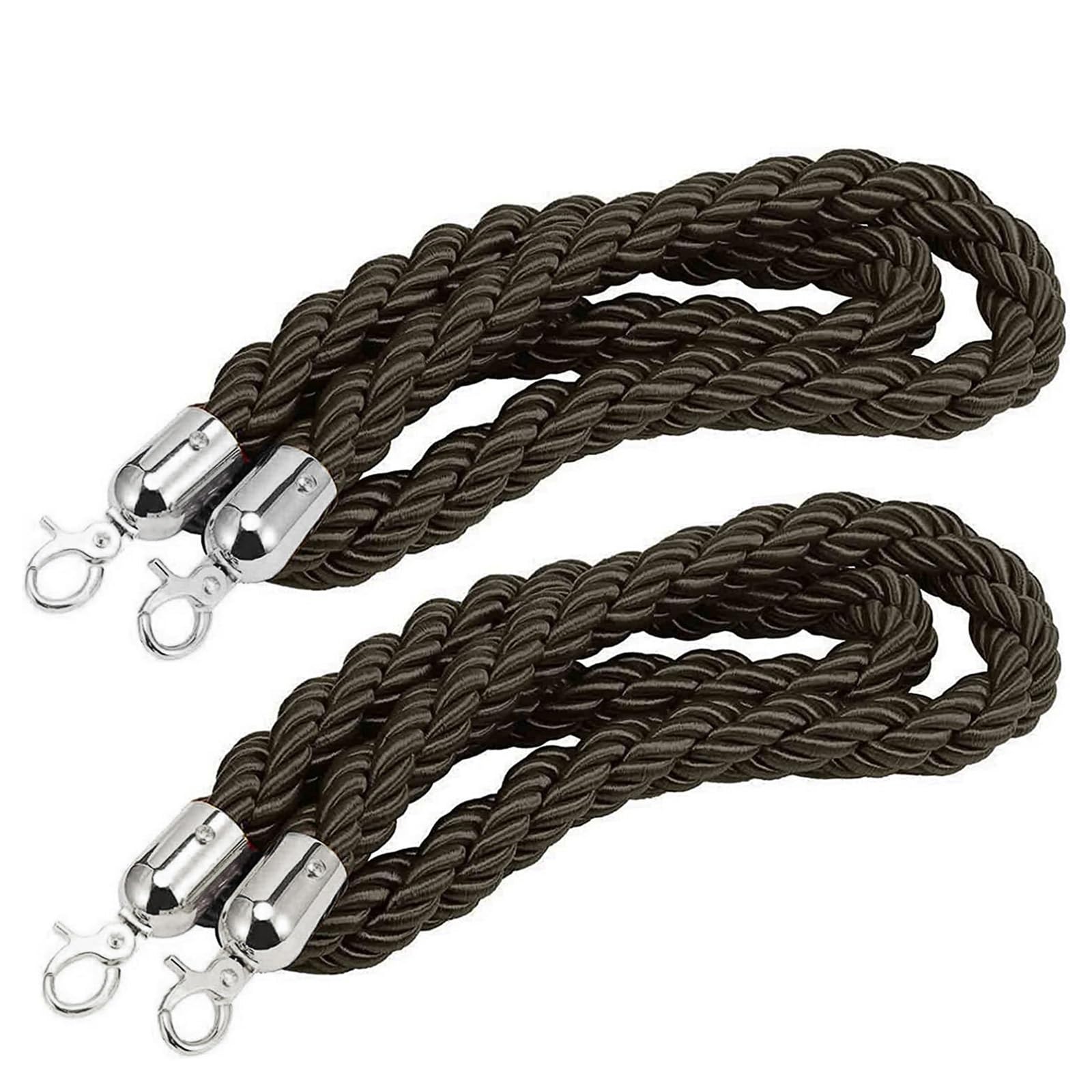 Amazon.com: Queue Barrier Ropes with Hooks, Black Twisted Crowd Control ...