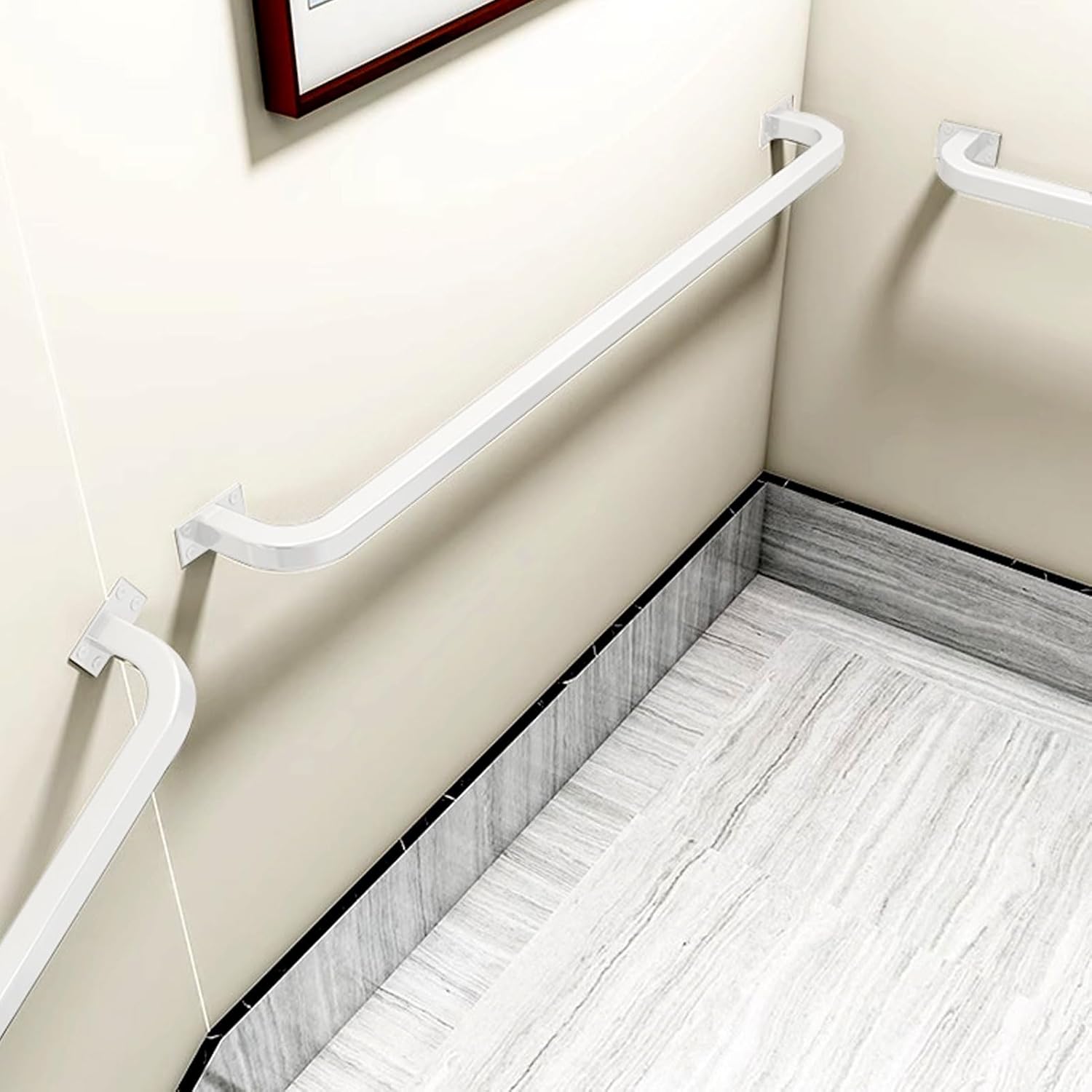 Amazon.com: Drsyffsup Square Tube Stairs Handrail - Complete Kit, White ...
