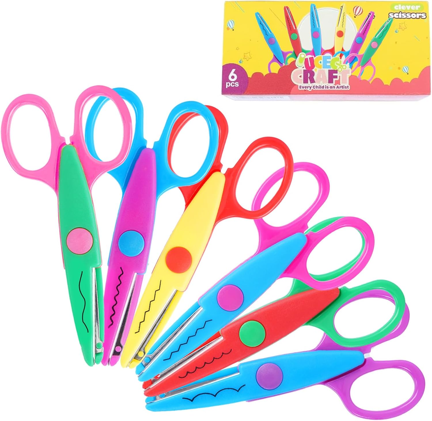 Amazon.com: UCEC Decorative Paper Edge Scissor Set 5'' Colorful Paper ...