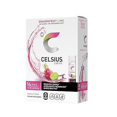 Amazon.com : CELSIUS Dragonfruit Lime On-the-Go Powder Stick Packs ...
