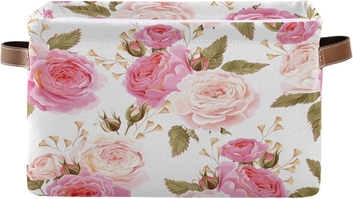 Amazon.com: DEHOZO Storage Basket Bins, Pink Floral Flower Rose ...