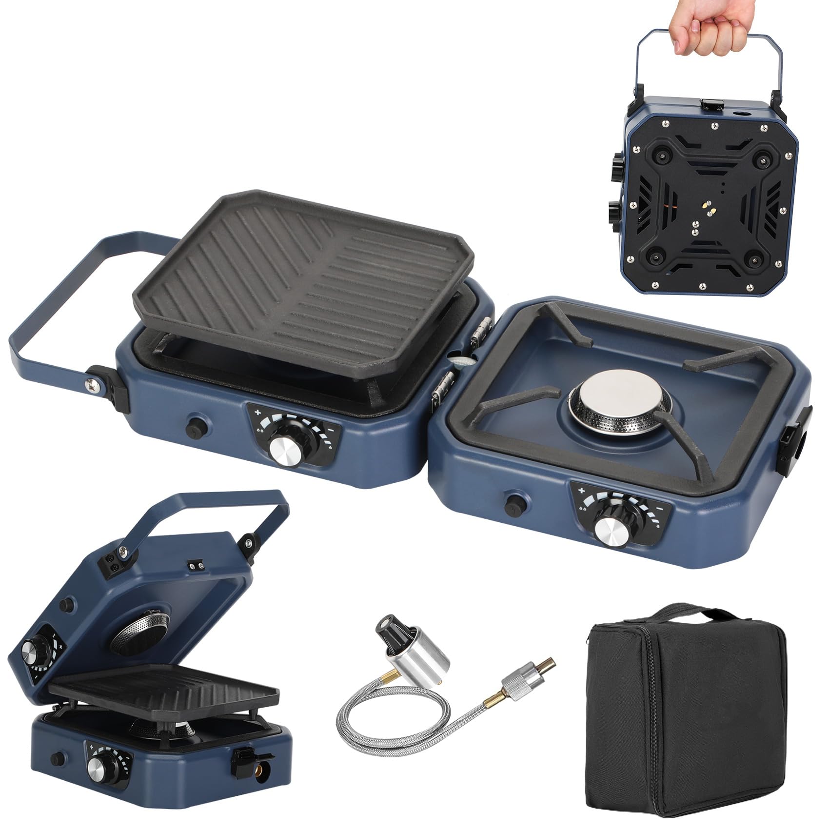 Snapklik.com : Upgraded 2 Burner Folding Camping Stove