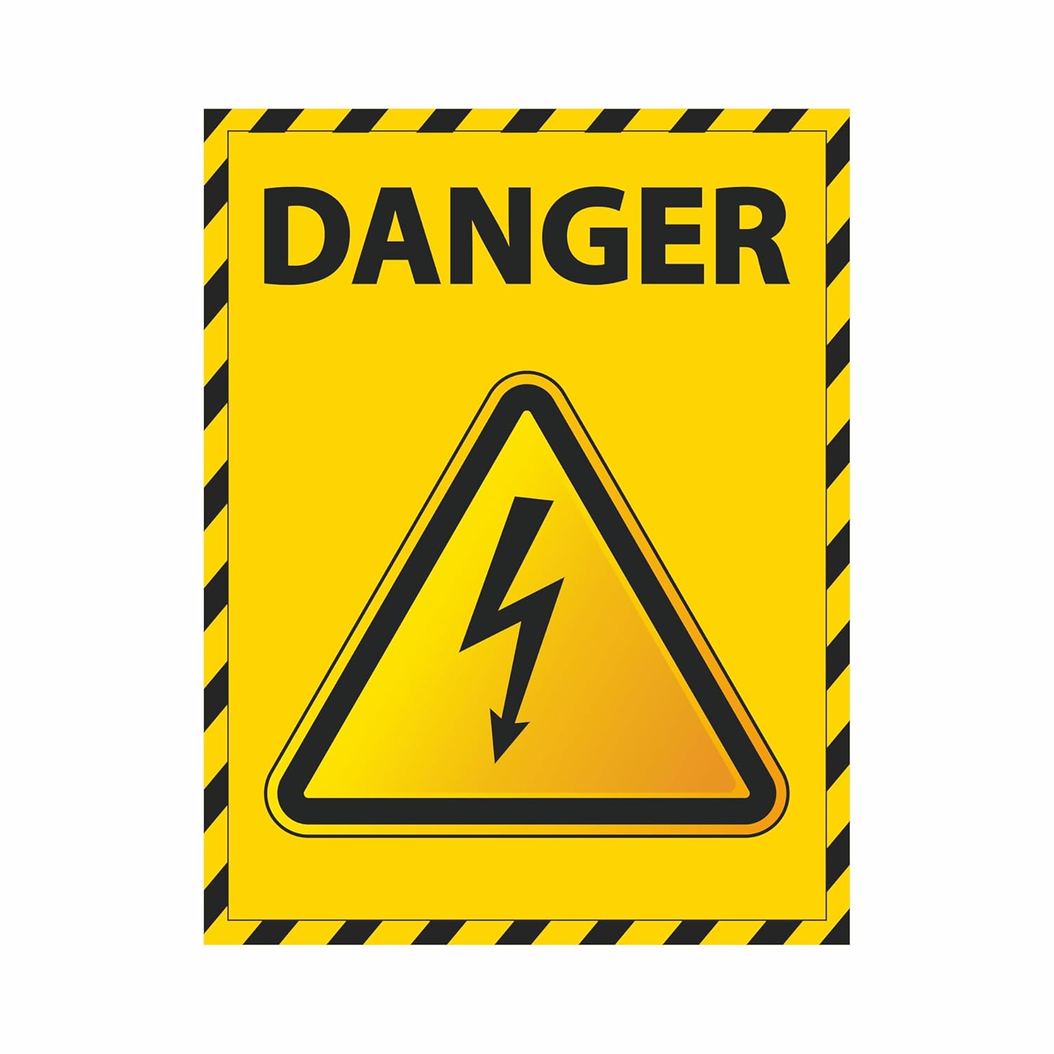 Anne Print Solutions® Danger Sticker Self Adhesive Vinyl Pack of 8 Pcs ...