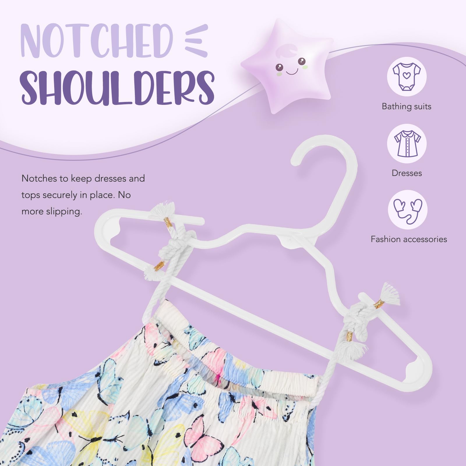 Snapklik.com : Plastic Baby Hangers For Closet 60 Pack, Durable Plastic ...