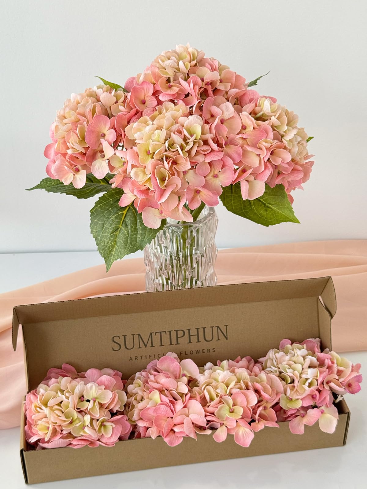 Amazon.com: SUMTIPHUN 4Pcs 21 inches Real Touch Hydrangeas Artificial ...
