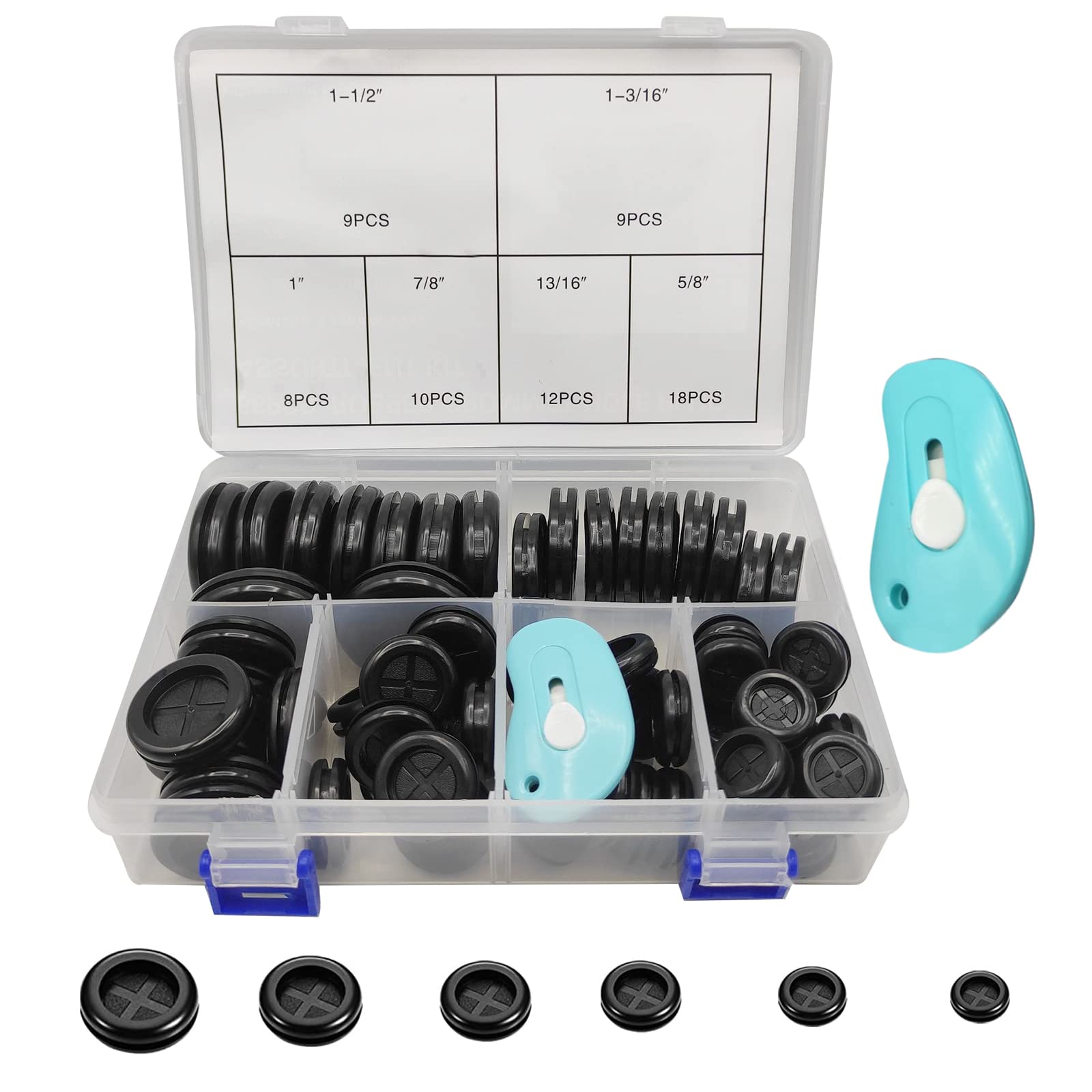 Snapklik.com : Boatsea 6 Size Rubber Grommets For Wiring, Double Sided ...