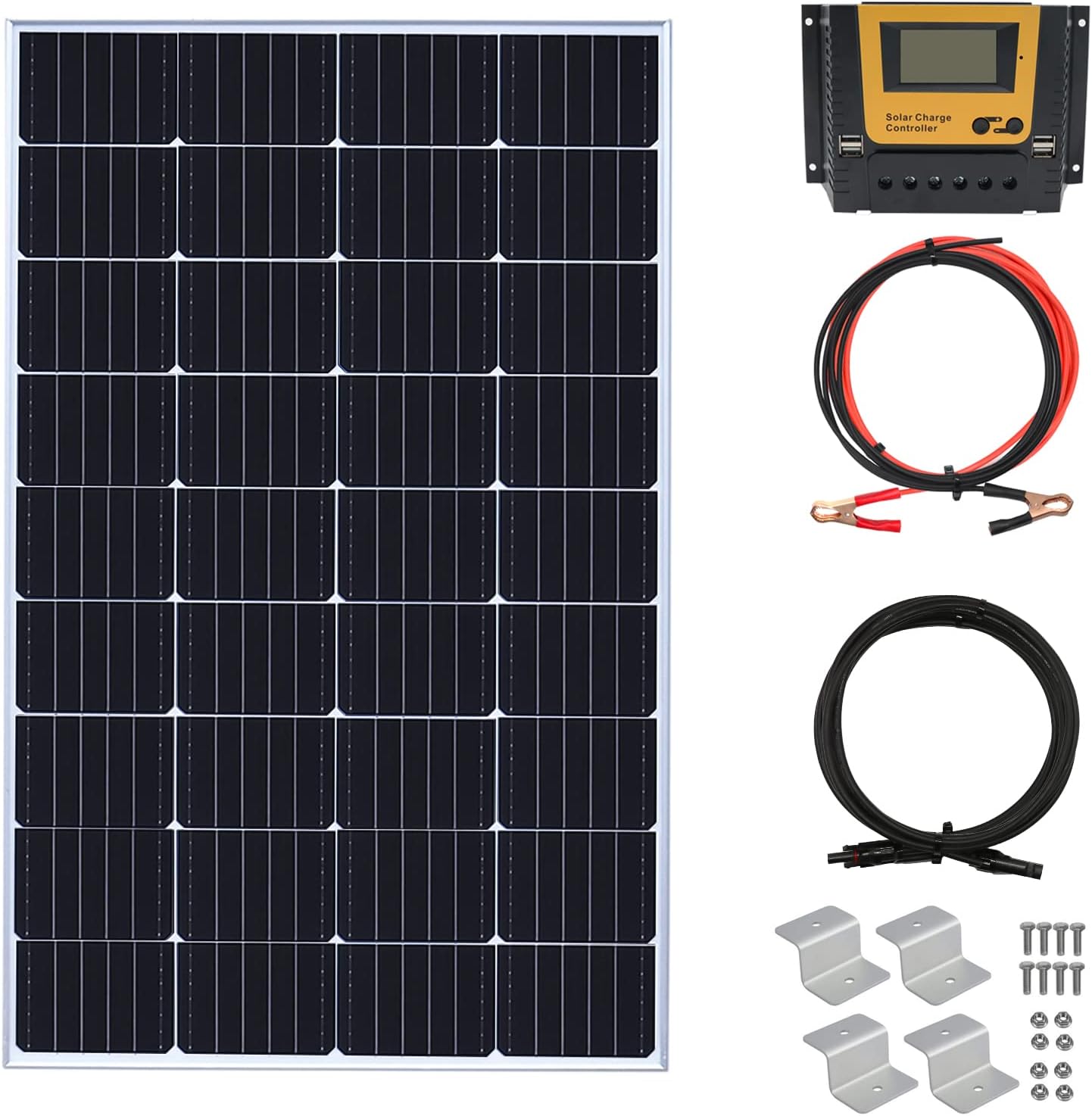 Amazon.com : 4-Pack ExpertPower 100 Watt 12 Volt Monocrystalline Solar ...