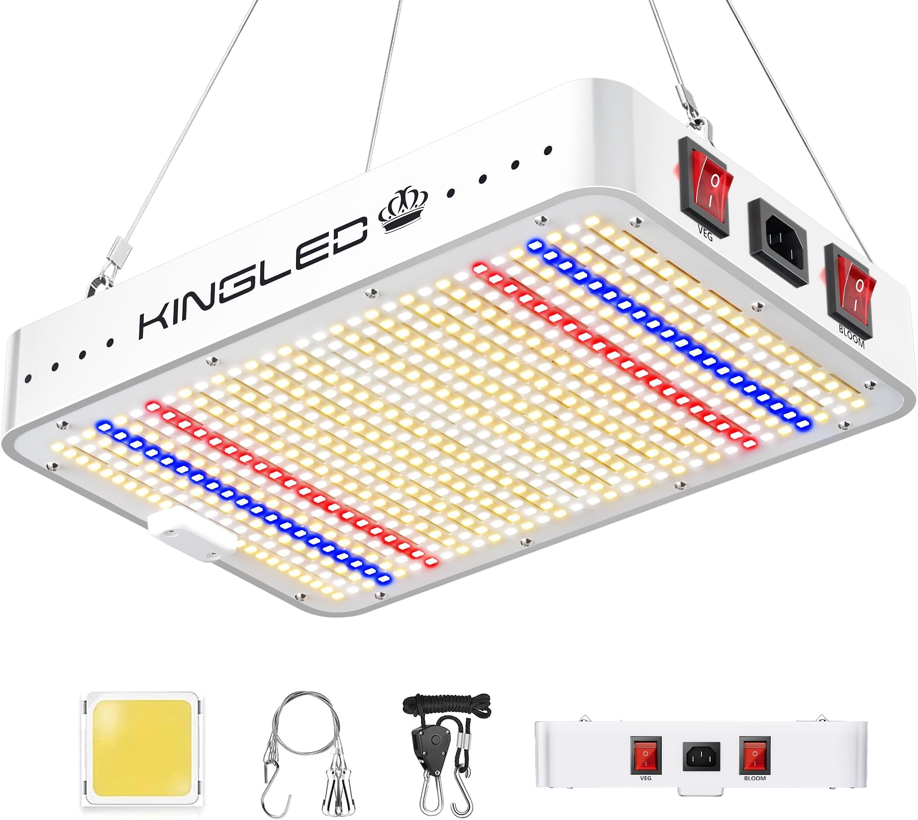 Amazon.com : BLOOMSPECT Upgraded 600W LED Grow Light with Daisy Chain ...