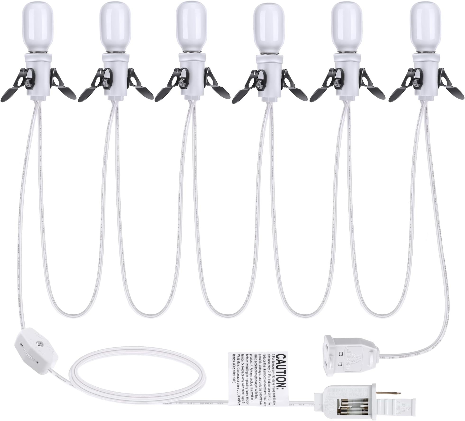 Meonum Accessory Cord with 6 LED T20 Bulbs, Indoor Blow Mold Light Warm ...