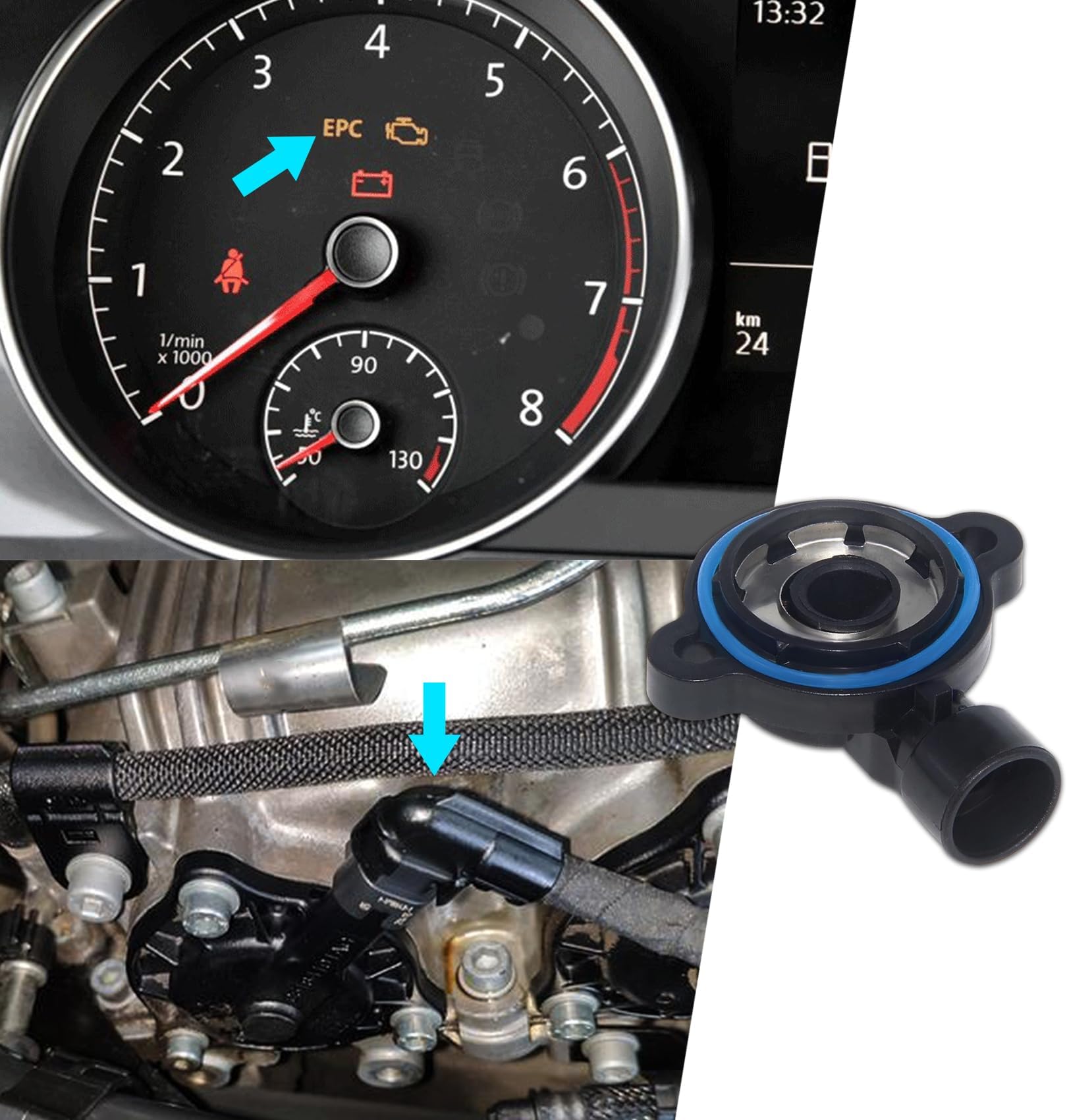 Amazon.com: PACLVIO Throttle Position Sensor, 17123852 Throttle Body ...