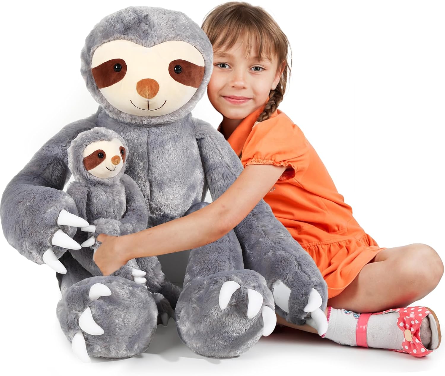 Amazon.com: Libima 2 Pcs Large Sloth Stuffed Animal Plush 40in Mommy ...