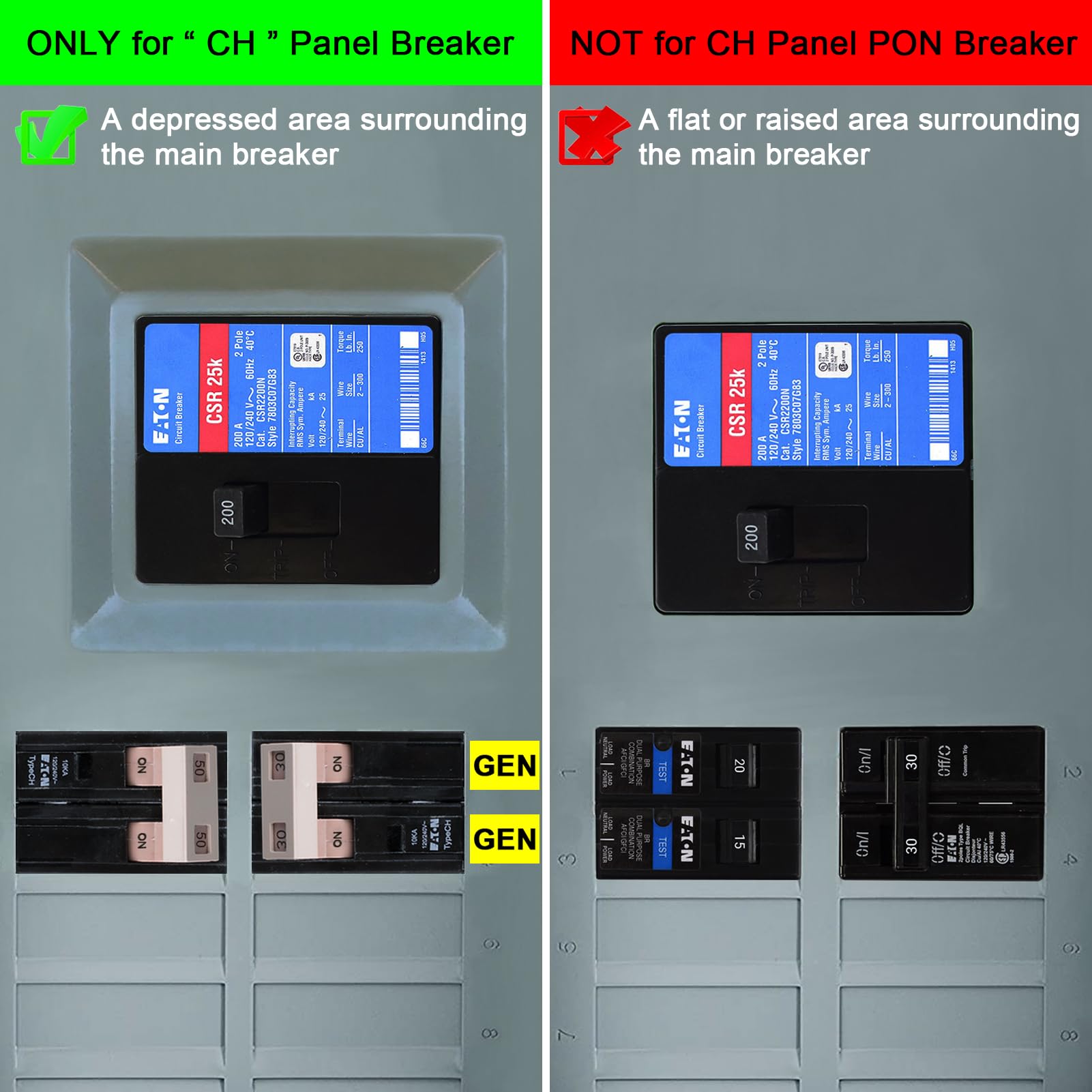 Snapklik.com : Generator Interlock Kit For Eaton Cutler Hammer Type CH ...