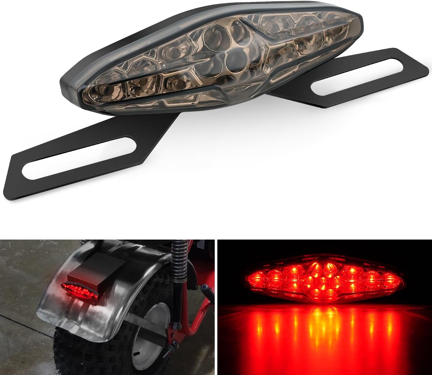 Amazon.com: Nilight Motorcycle Tail Lights LED Brake Running Light with ...